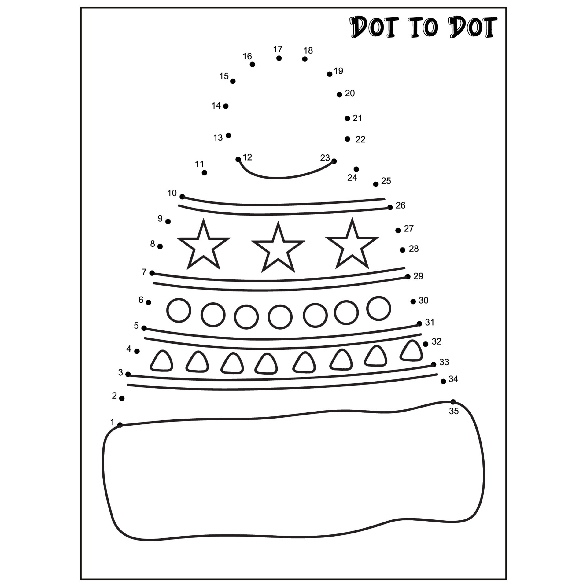 Christmas connect the dots Dot to Dot activities 11724498 Vector Art at ...