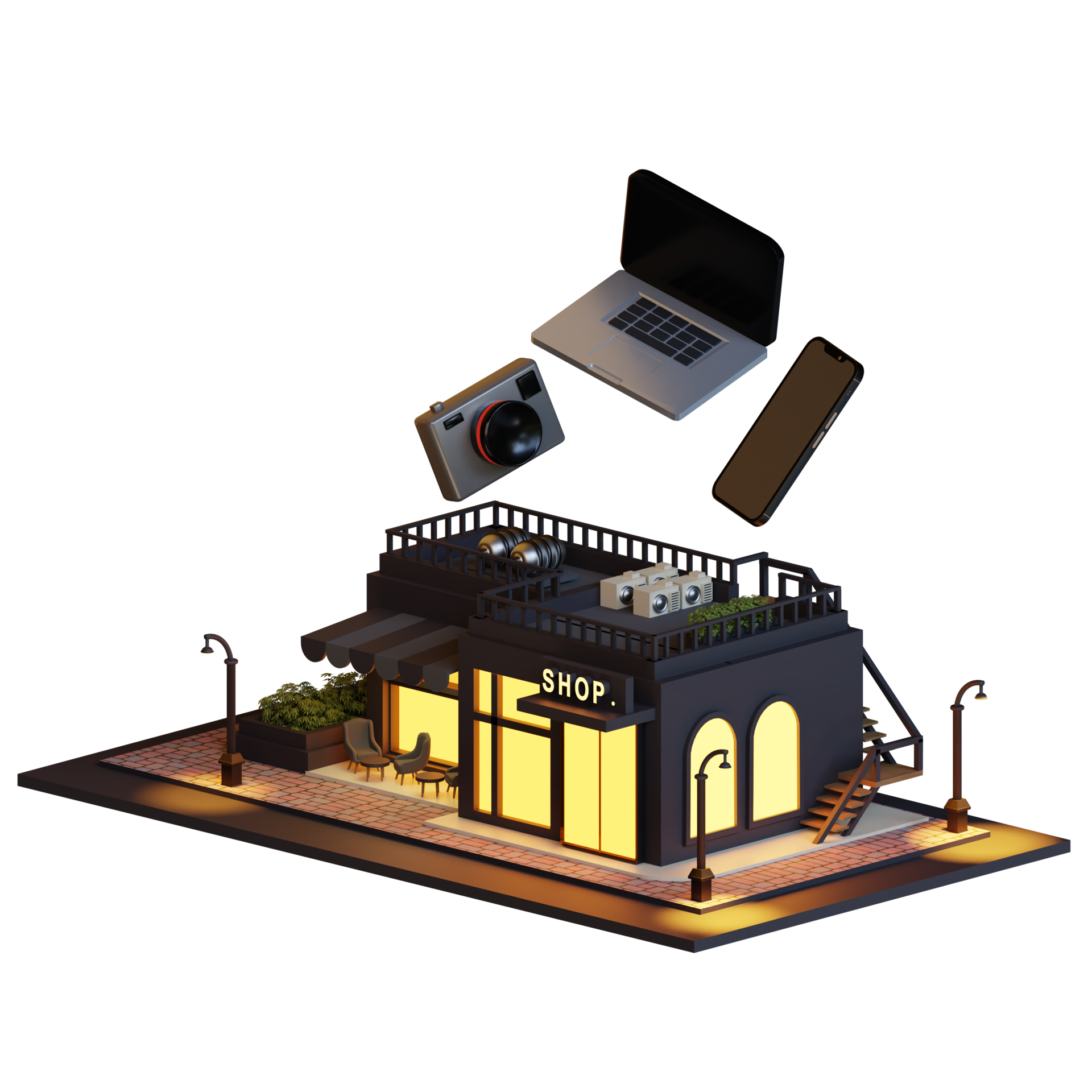3d Smart Shop Building 11728477 PNG 3d-smart-shop-building-11728477-png