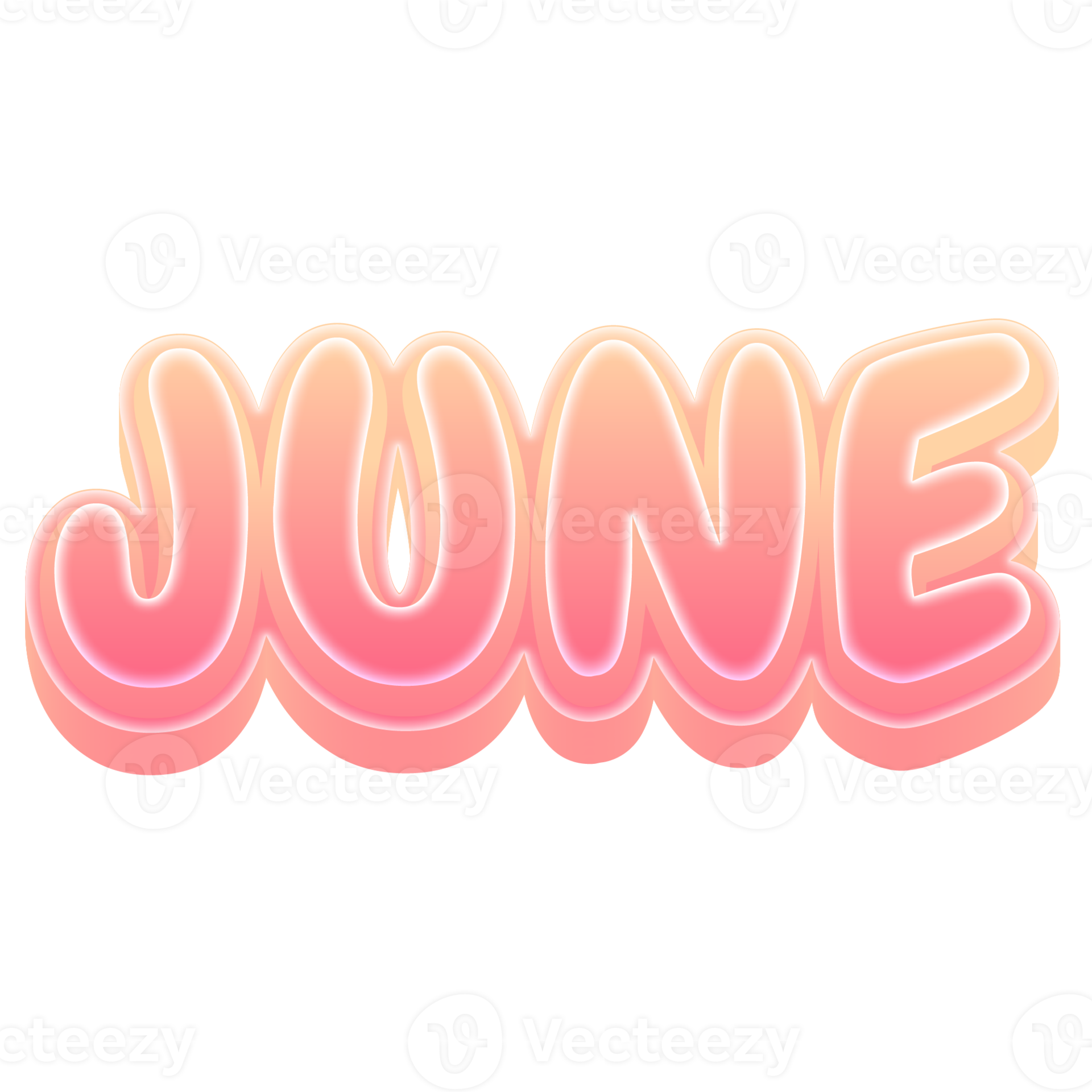 June Cute 3D Text Pastel Color 11728738 PNG
