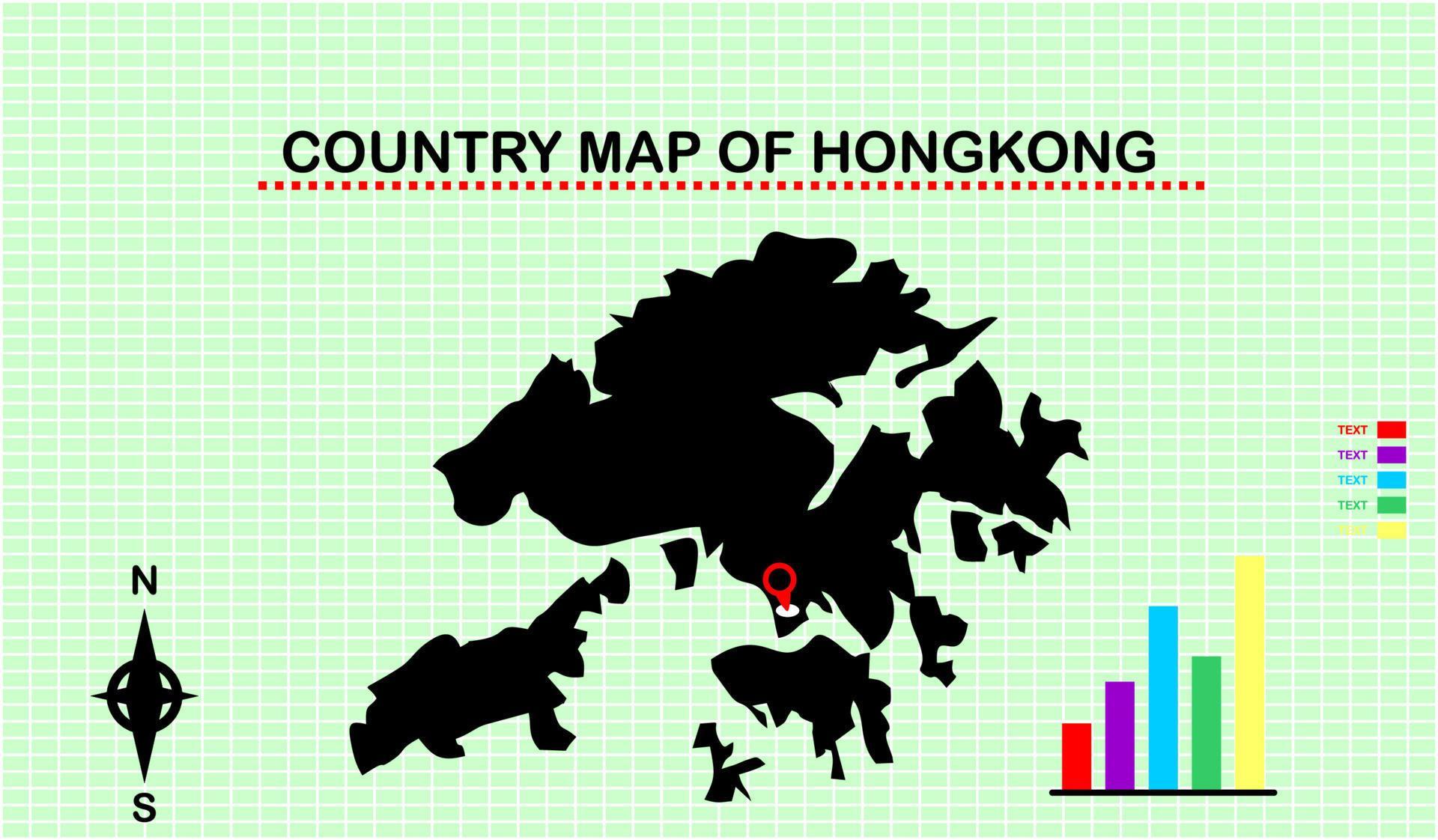 VECTOR MAP OF HONGKONG WITH GRID BACKGROUND. ACCOMPANYED WITH DIAGRAM ...