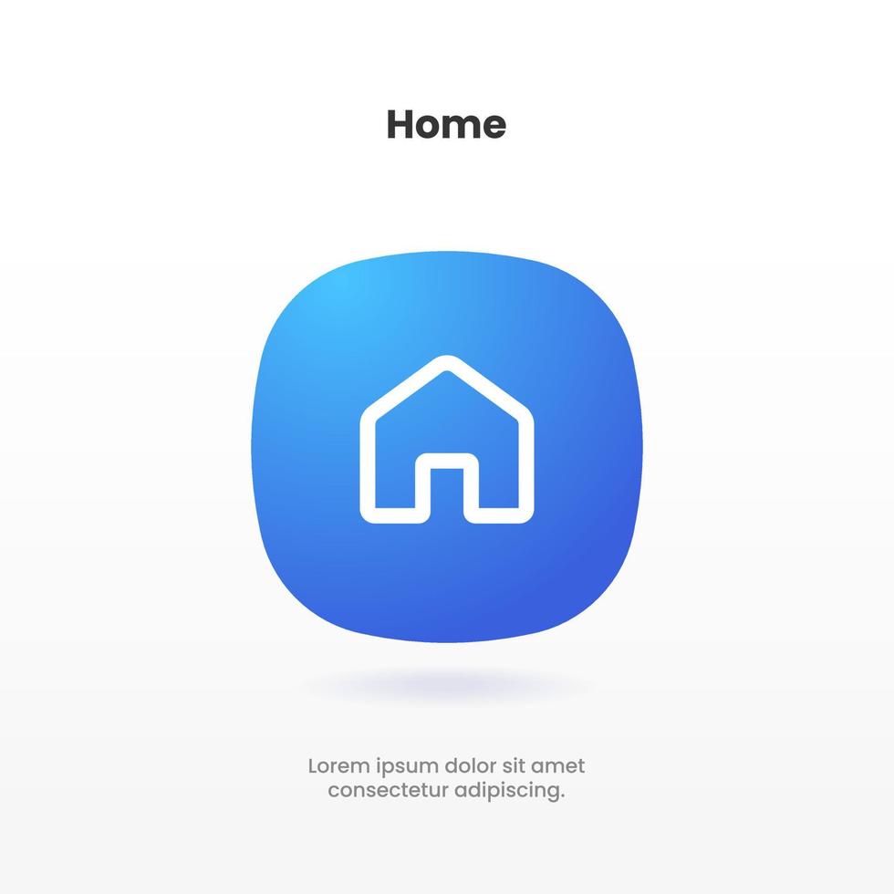 3d minimal modern home, homepage, base, main page, house icon emblem ...