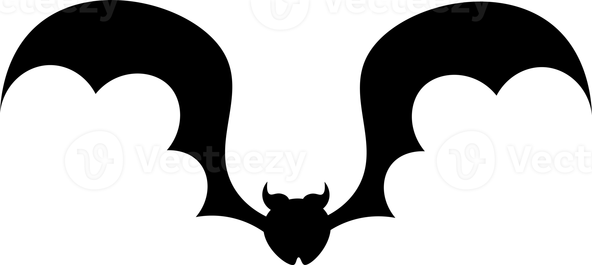 Bat silhouette on transparent background. Halloween horror idea. vector ...