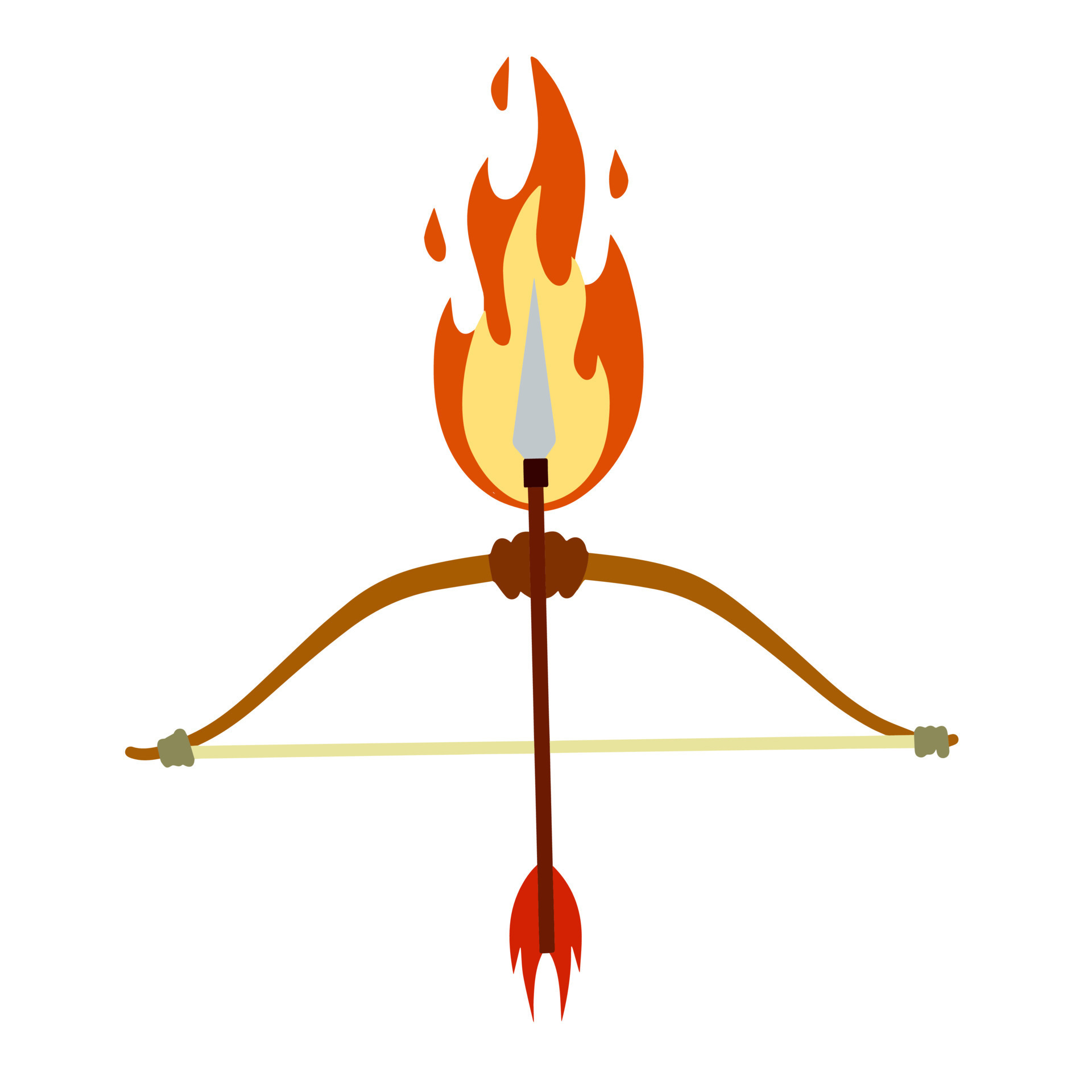 Bow And Arrow With Fire