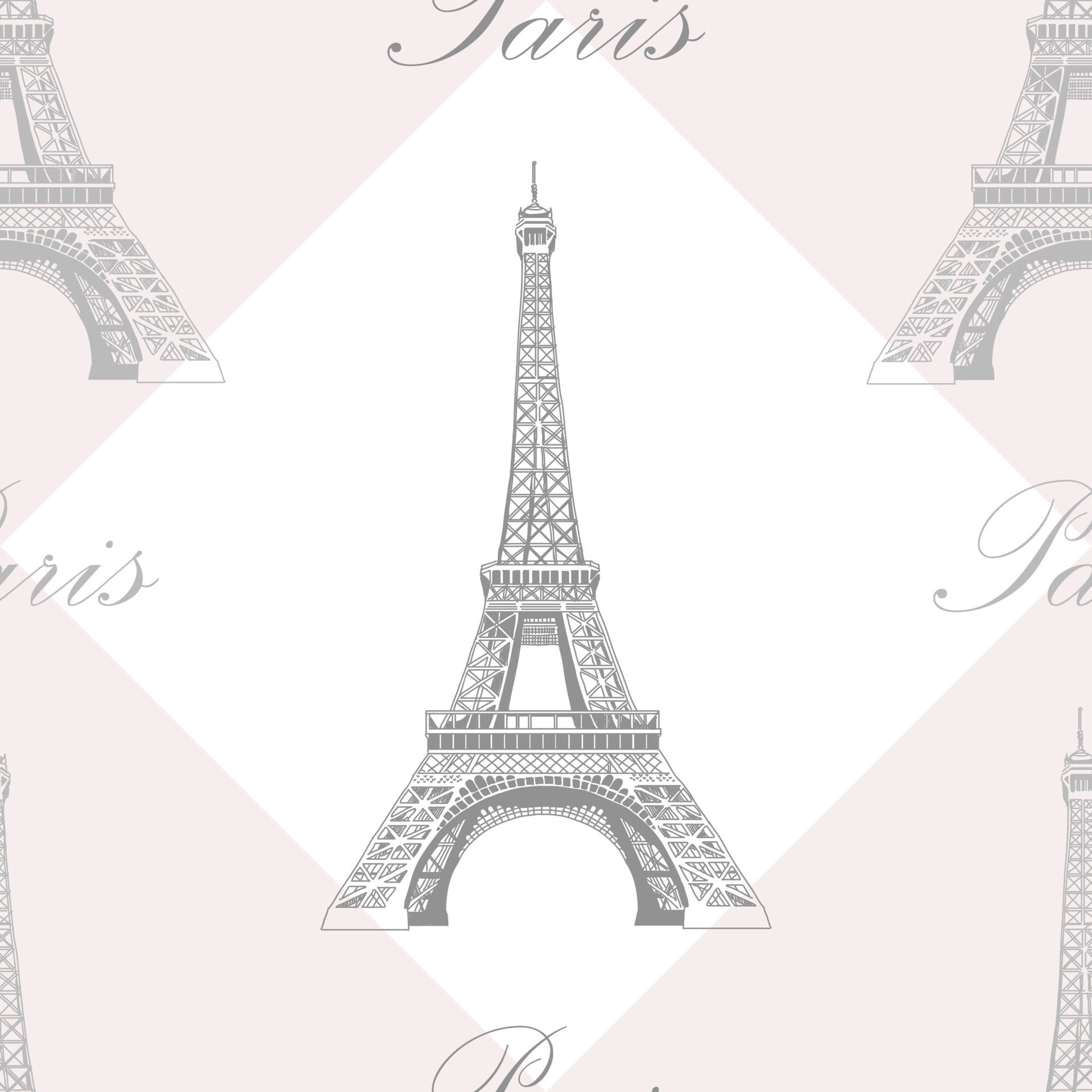 Seamless pattern with Eiffel tower on gray background 11735135 Vector ...