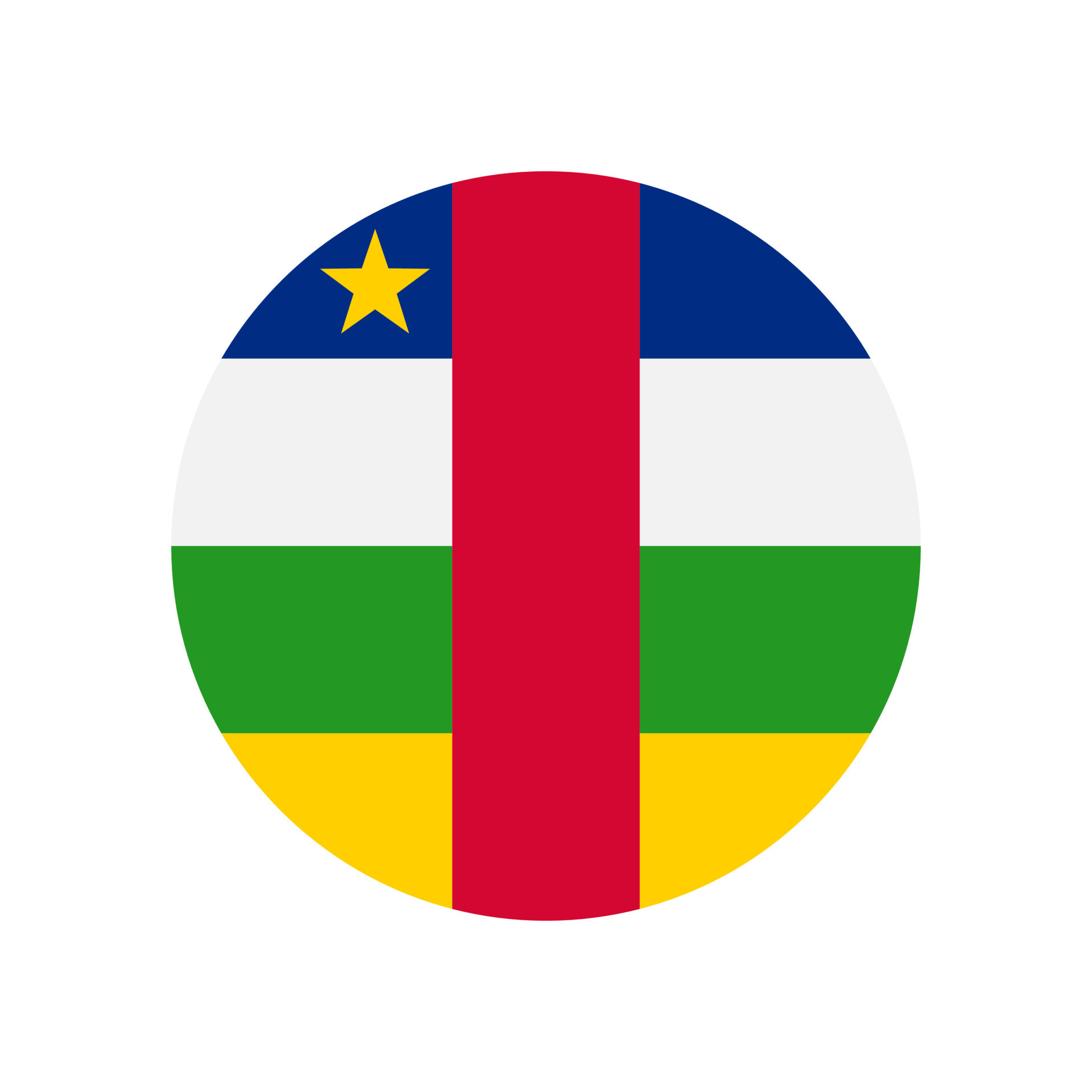 Central African Republic Vector Flag Circle Isolated On White