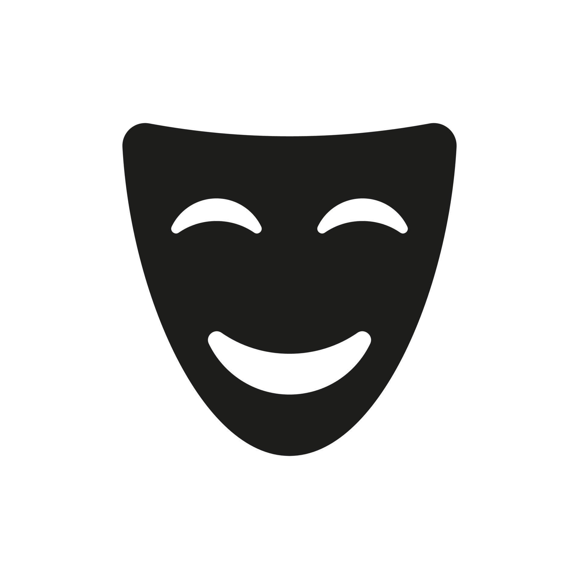 Comedy black vector icon on white background 11736462 Vector Art at ...