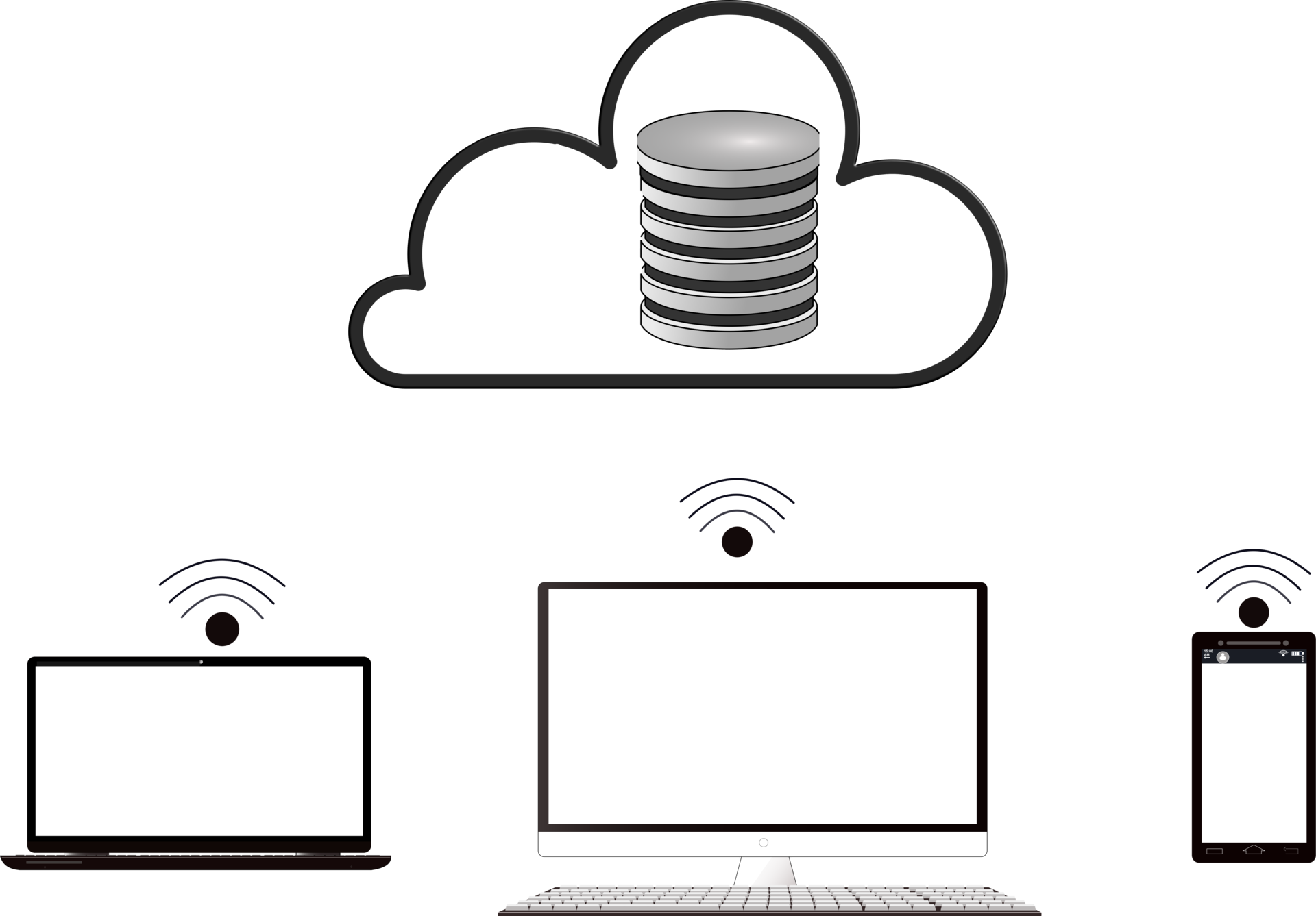 Cloud Computing Icon Black And White