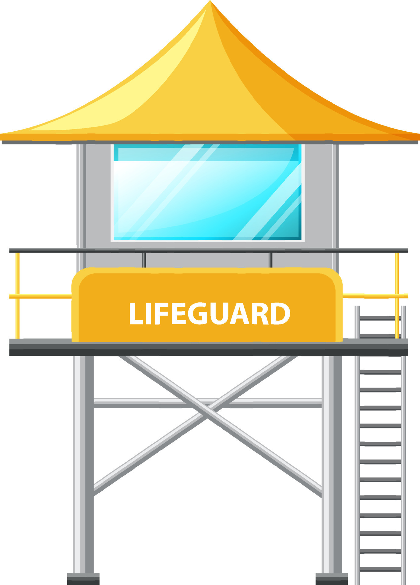 Beach lifeguard tower isolated 11743897 Vector Art at Vecteezy