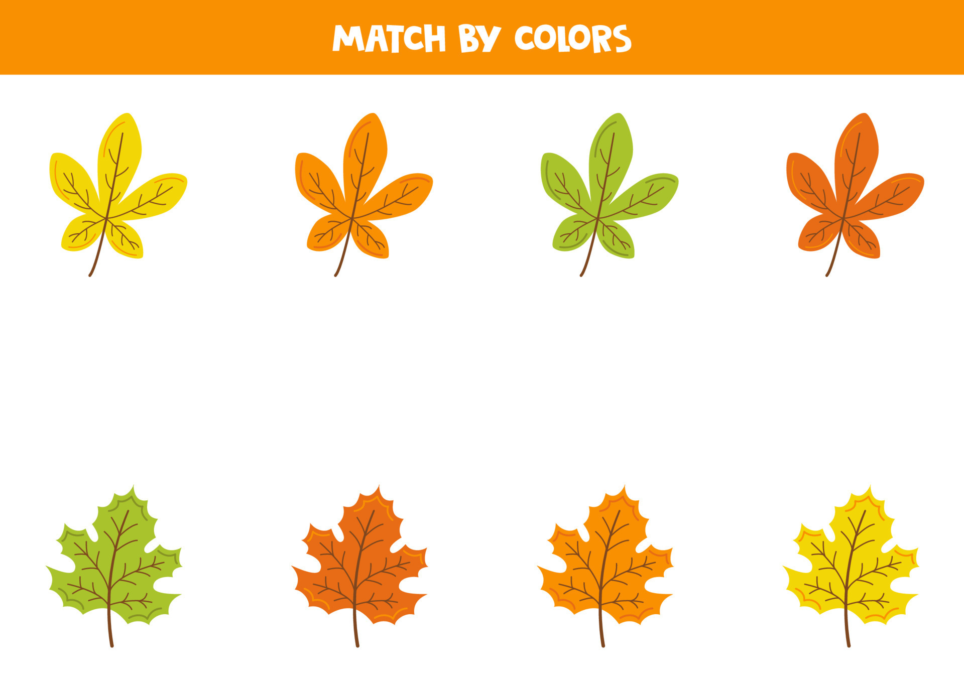 Color Matching Game For Preschool Kids Match Autumn Leaves By Colors color-matching-game-for-preschool-kids-match-autumn-leaves-by-colors
