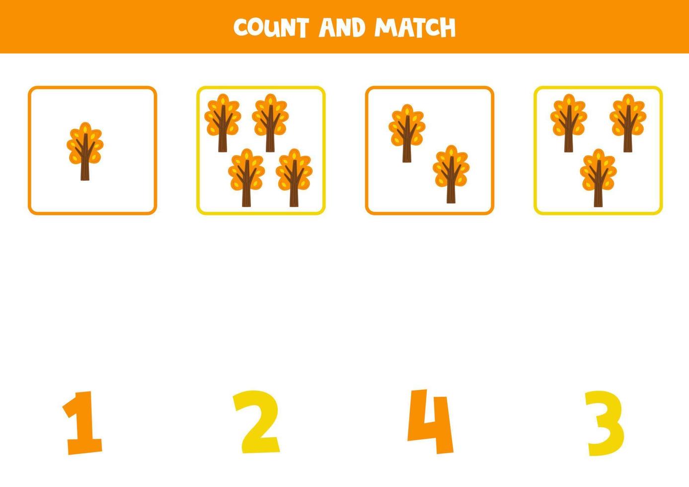 juego de conteo para niños. cuenta todos los árboles de otoño y haz ...