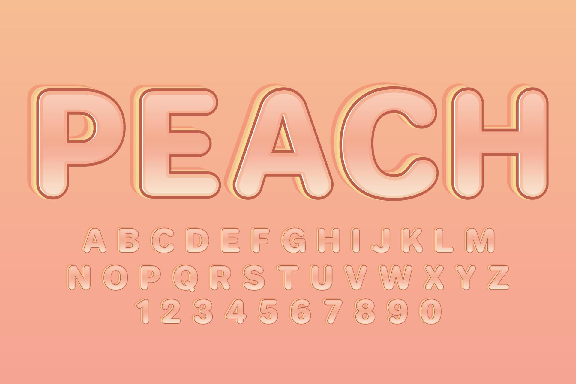 decorative peach Font and Alphabet vector 11747633 Vector Art at Vecteezy