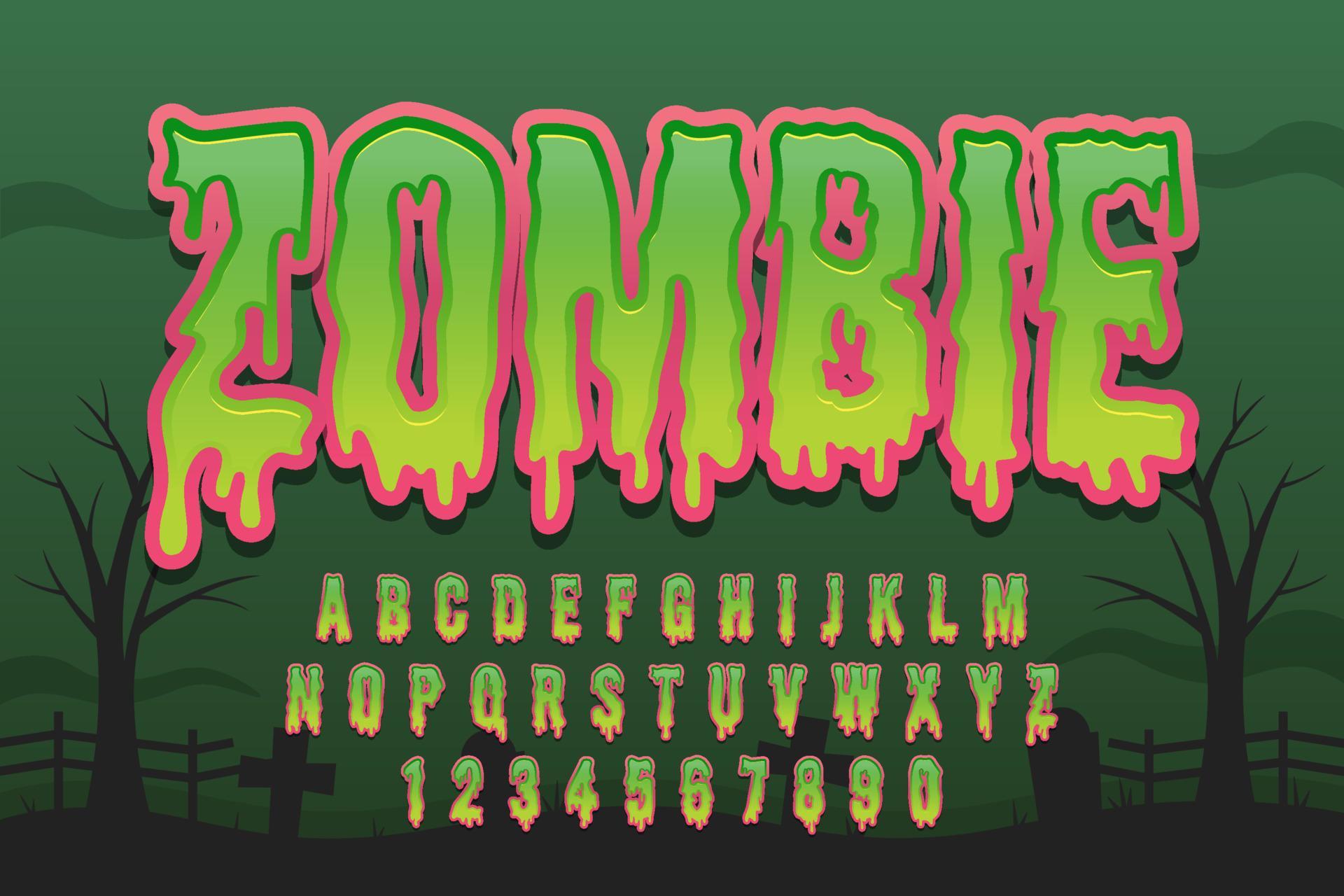 decorative zombie Font and Alphabet vector 11747635 Vector Art at Vecteezy