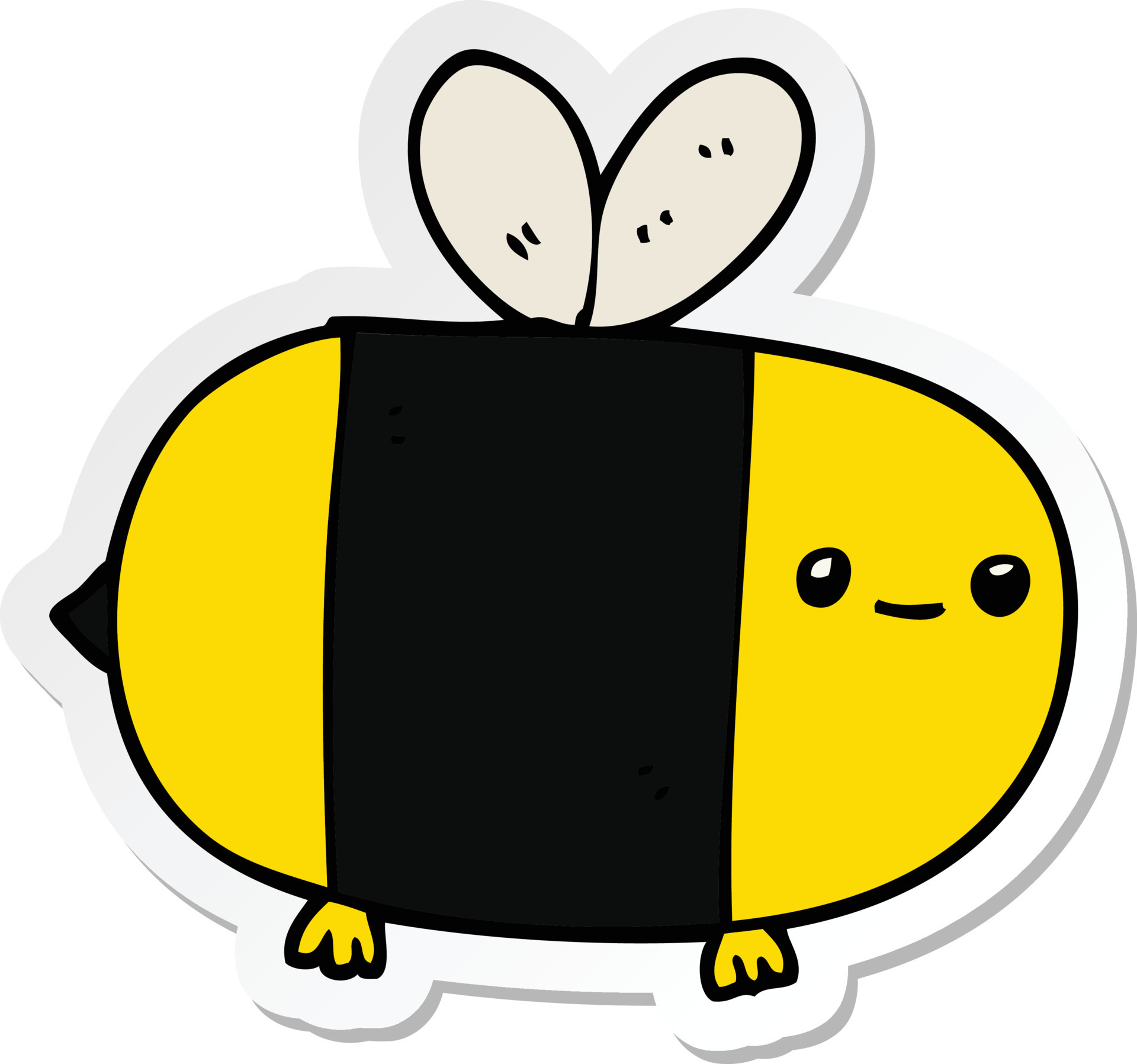Sticker Of A Cute Cartoon Bee 11748168 Vector Art At Vecteezy