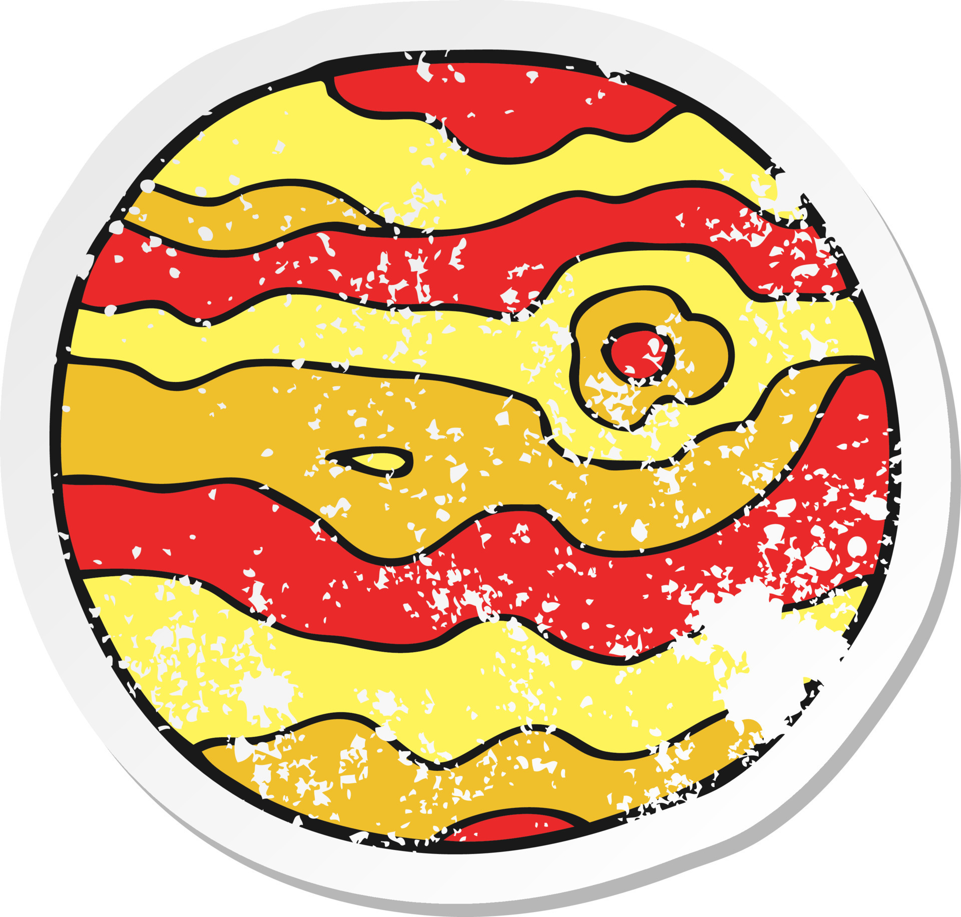 pegatina retro angustiada de un planeta alienígena de dibujos animados 11748310 Vector en Vecteezy