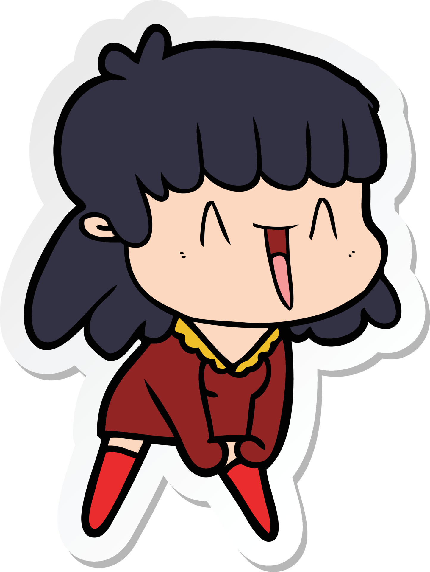 sticker of a cartoon woman 11749300 Vector Art at Vecteezy