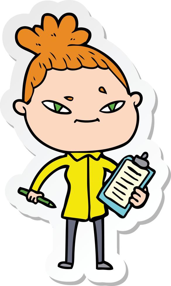 sticker of a cartoon woman 11751140 Vector Art at Vecteezy