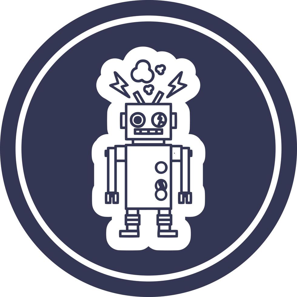 Malfunctioning Robot Circular Icon 11751195 Vector Art At Vecteezy