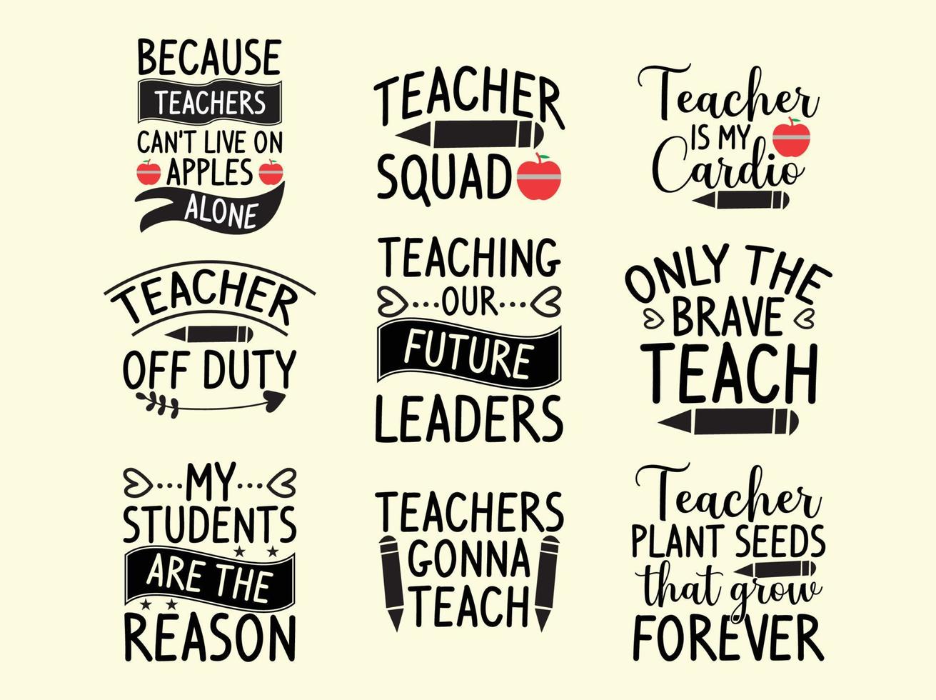 Teacher T Shirt Design Bundle 11752202 Vector Art At Vecteezy