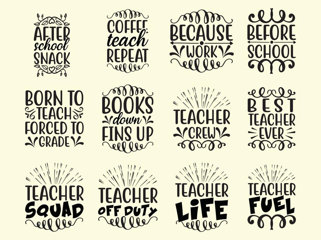 Teacher T Shirt Design Bundle 11752327 Vector Art At Vecteezy