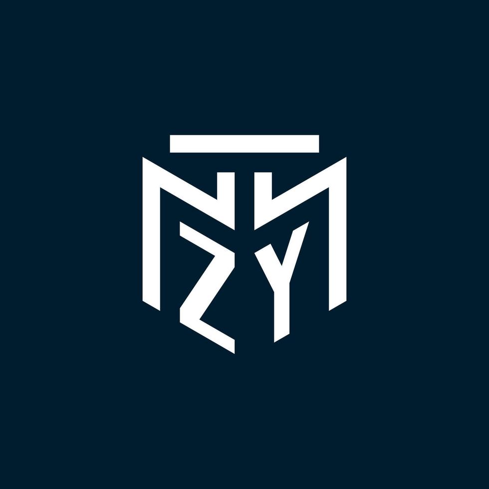 Zy Monogram Initial Logo With Abstract Geometric Style Design 11753748 Vector Art At Vecteezy