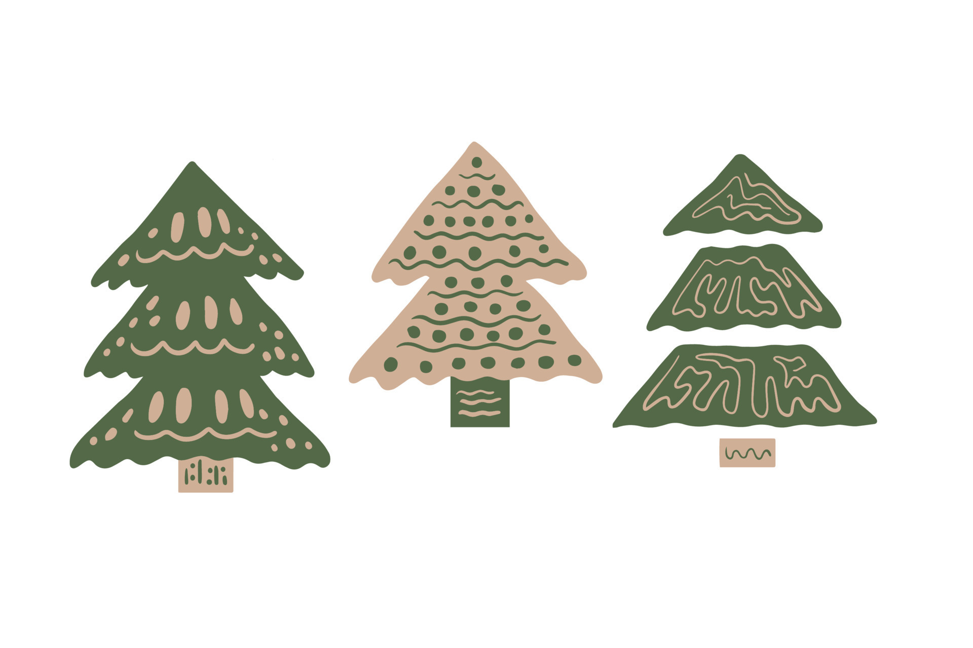 Colorful doodle Christmas tree set 11754897 Vector Art at Vecteezy