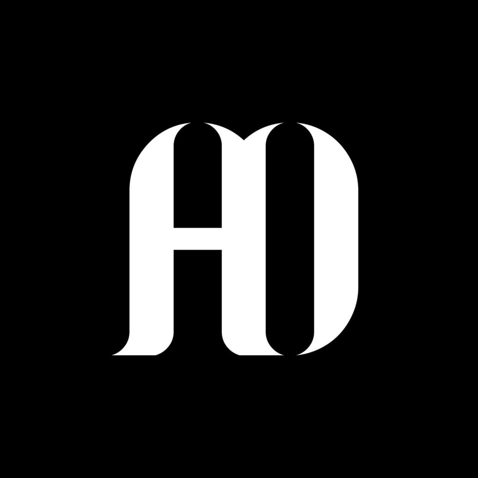 AO A O letter logo design. Initial letter AO linked circle uppercase monogram logo white color ...