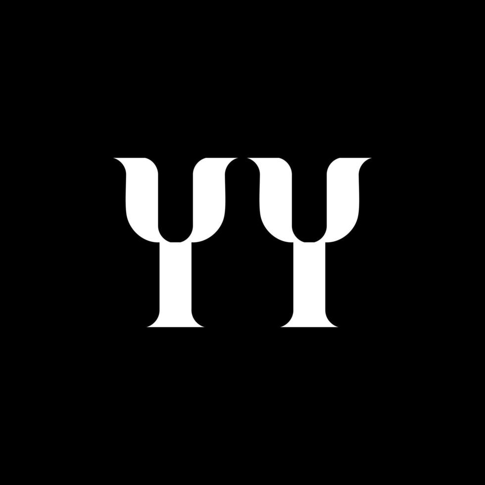 YY Y Y letter logo design. Initial letter YY uppercase monogram logo white color. YY logo, Y Y ...