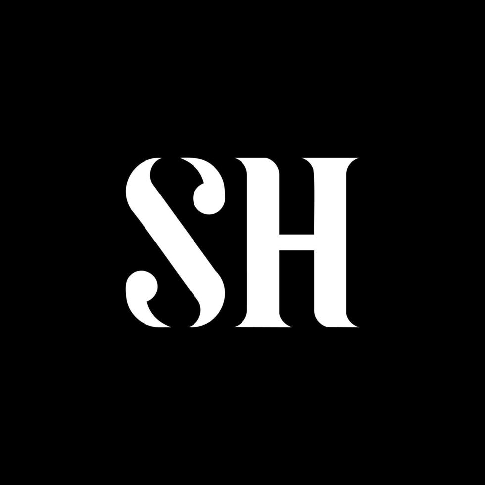 Sh S H Letter Logo Design Initial Letter Sh Uppercase Monogram Logo