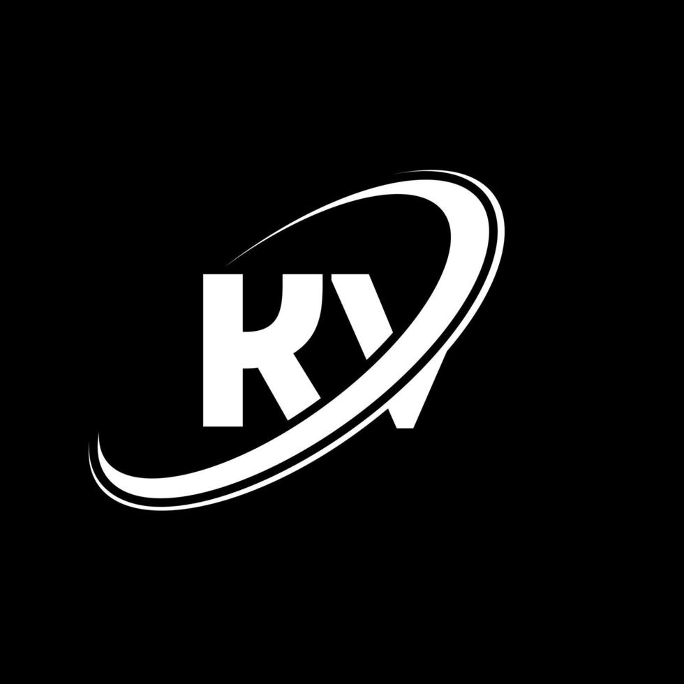 diseño del logotipo de la letra kv kv. letra inicial kv círculo vinculado en mayúsculas logo ...