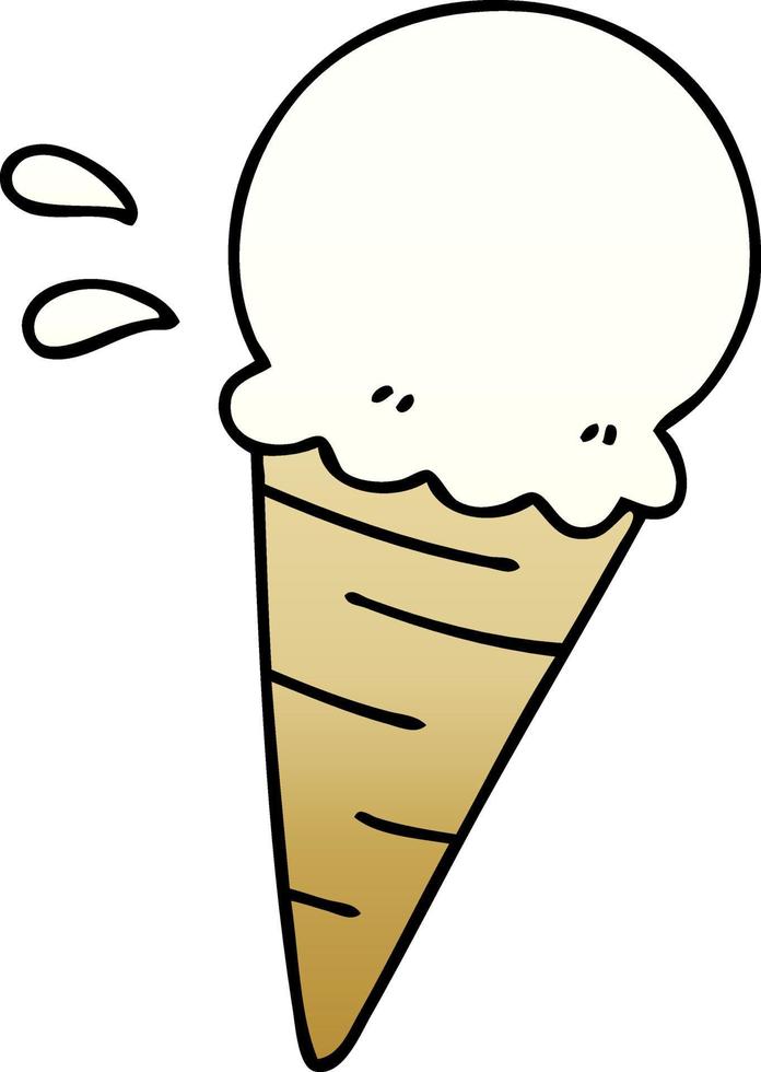Quirky Gradient Shaded Cartoon Vanilla Ice Cream 11760692 Vector Art At Vecteezy