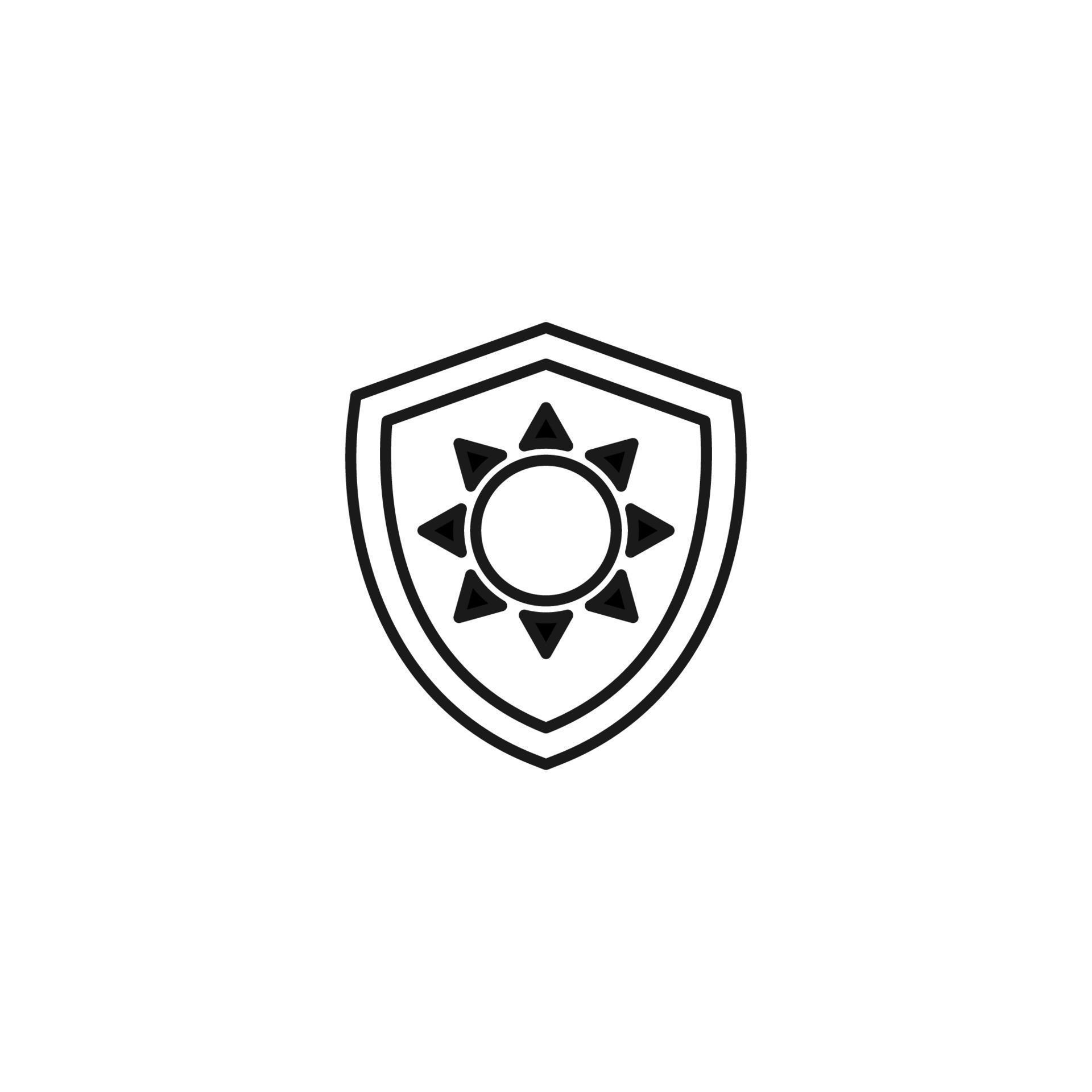 Shield, armor, protection sign. Minimalistic vector symbol drawn with ... Shield, armor, protection sign. Minimalistic vector symbol drawn with ...