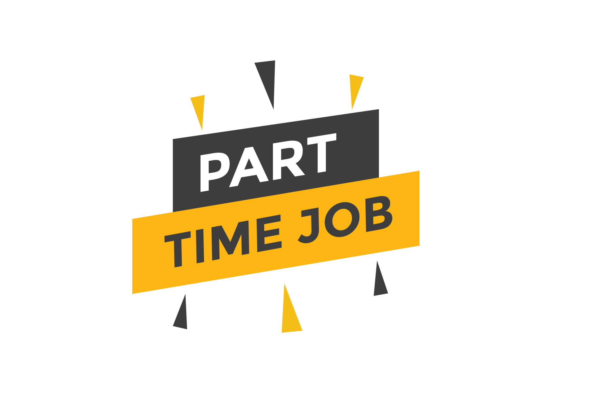 botón de texto de trabajo a tiempo parcial. bocadillo de diálogo de ...