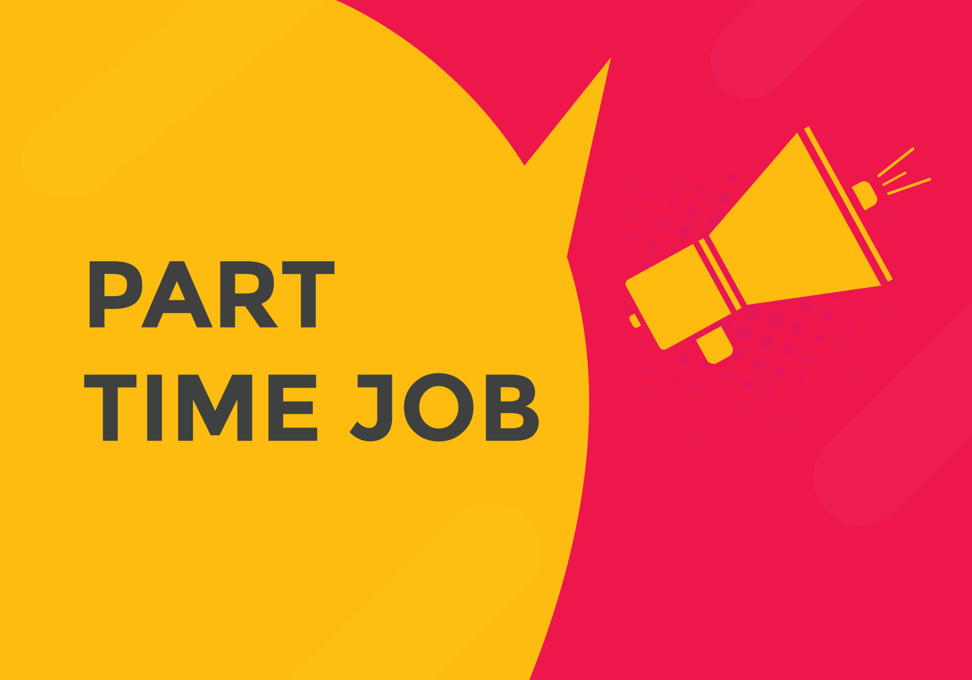 botón de texto de trabajo a tiempo parcial. bocadillo de diálogo de ...