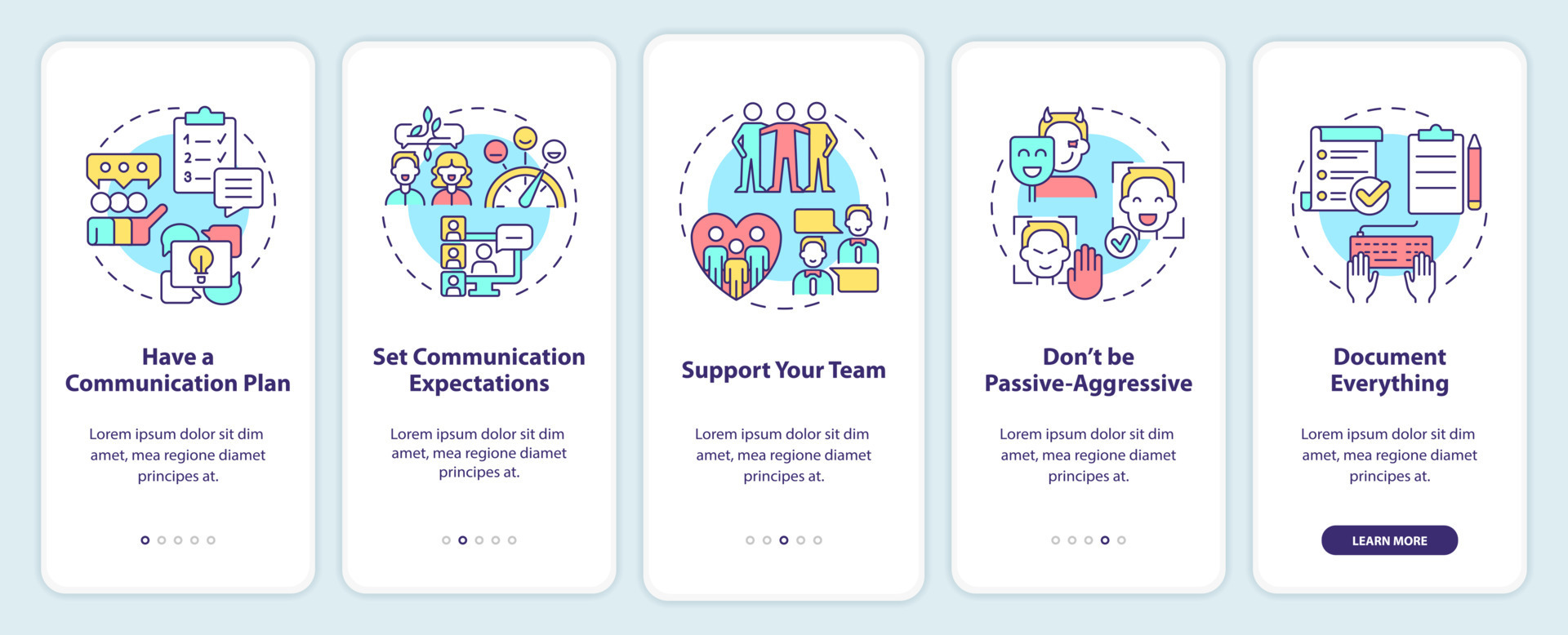 Project Communication Management Onboarding Mobile App Screen Have