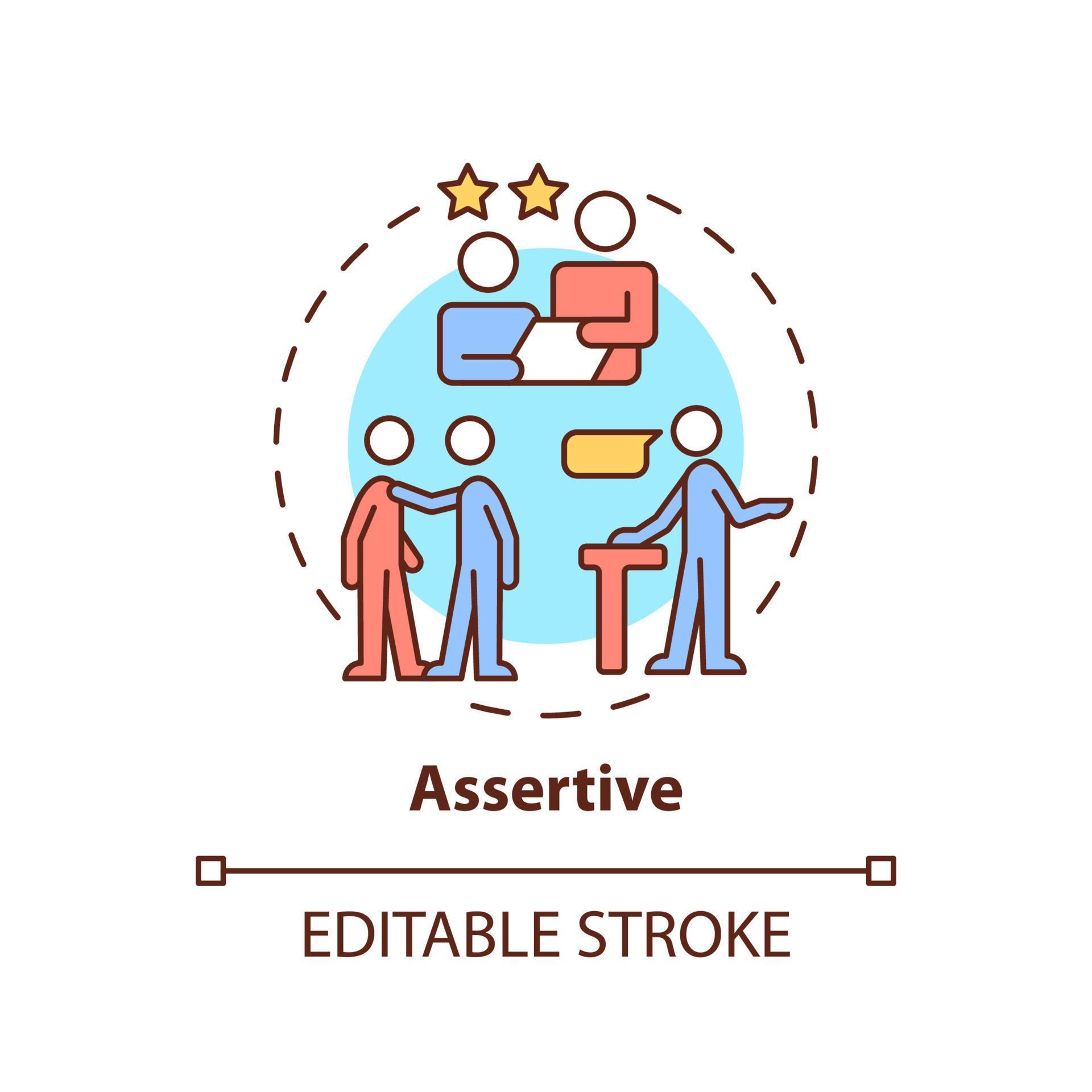 Assertive concept icon. Communication style abstract idea thin line ... Assertive concept icon. Communication style abstract idea thin line ...