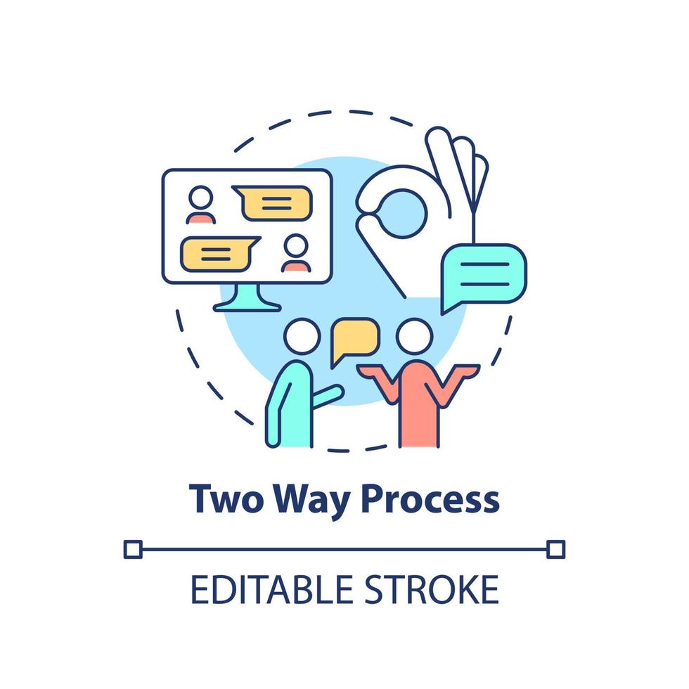 Two way process concept icon. Communication aspect abstract idea thin ...