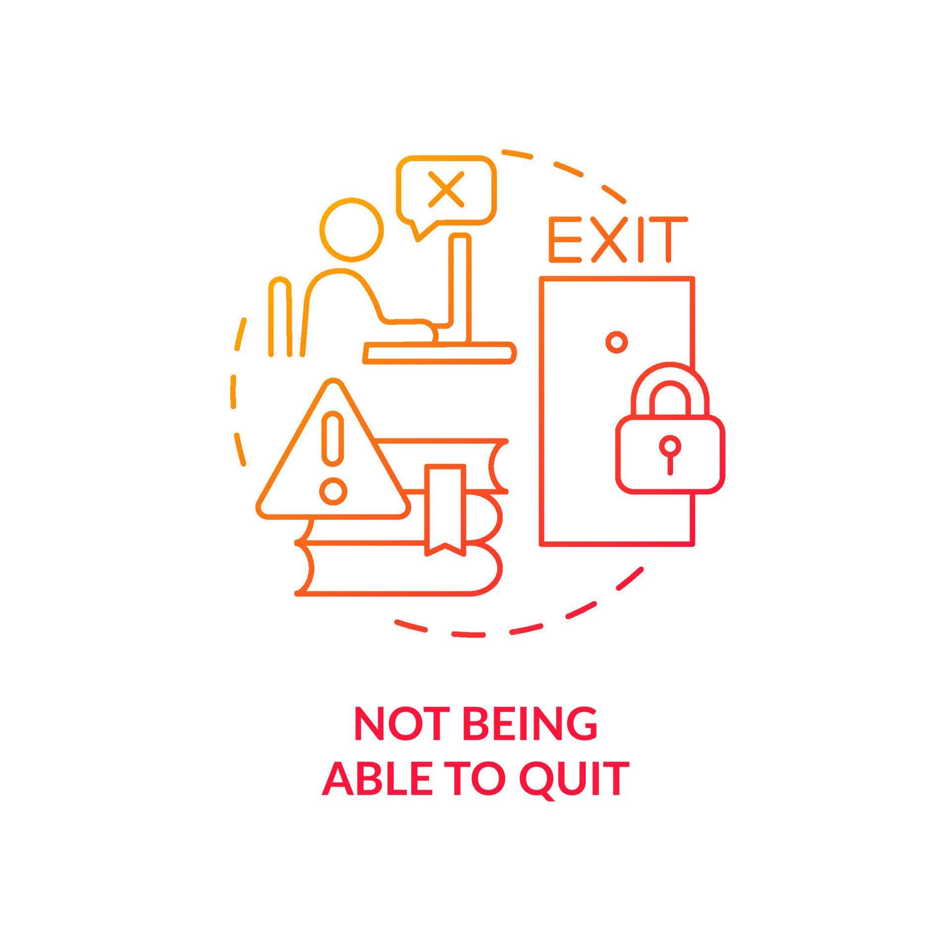 Not Being Able To Quit Red Gradient Concept Icon Playing Obsession Sign Of Game Addiction