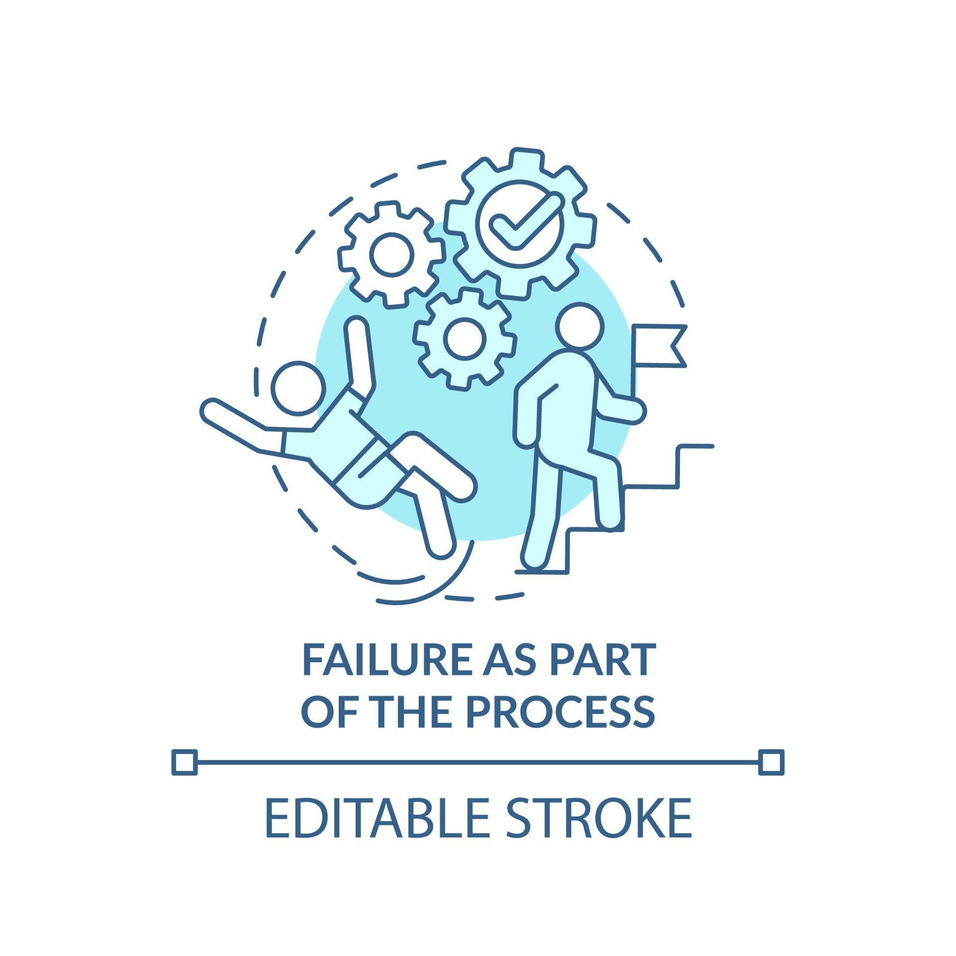 Failure as part of process turquoise concept icon. Cultural aspect in ... Failure as part of process turquoise concept icon. Cultural aspect in ...