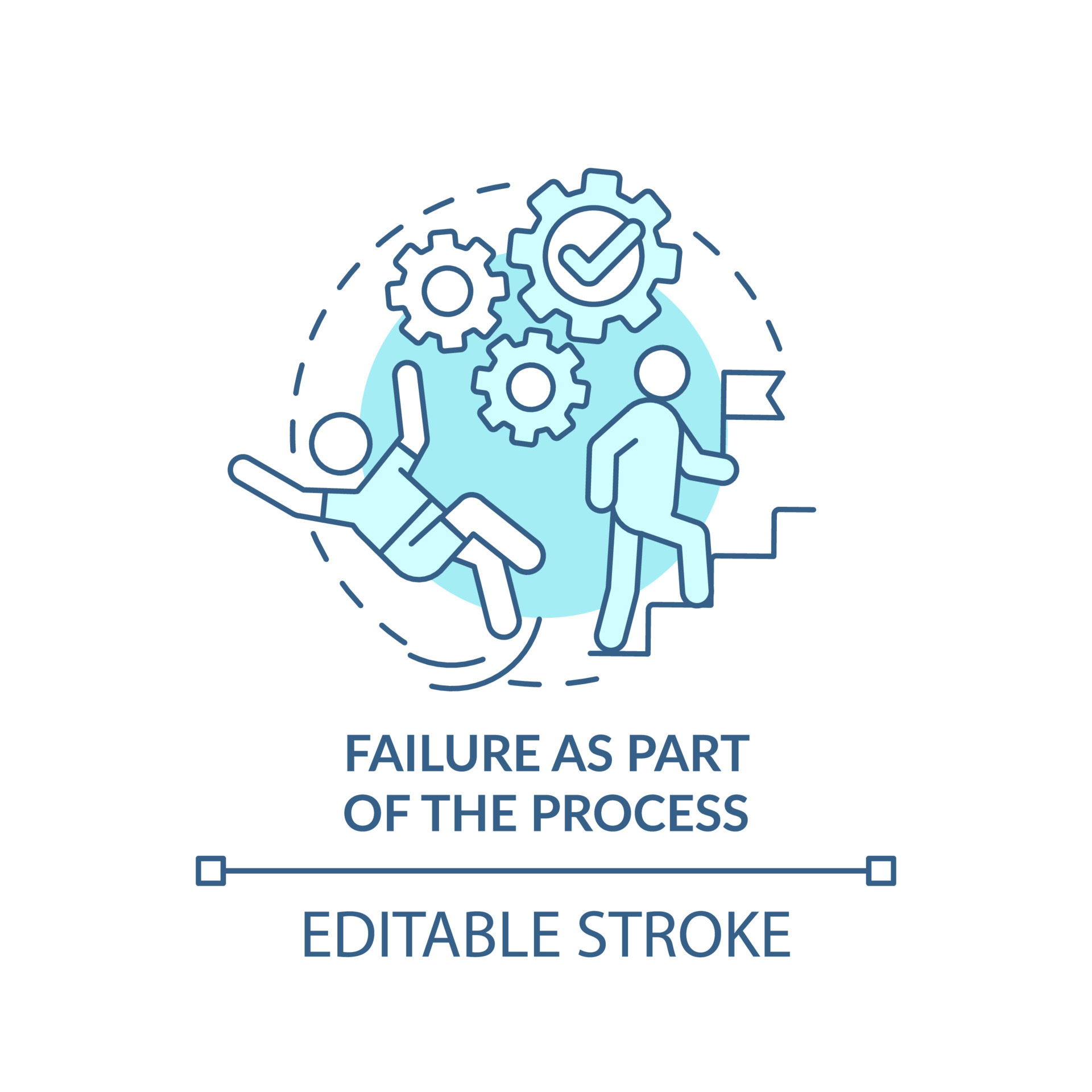 Failure as part of process turquoise concept icon. Cultural aspect in ... Failure as part of process turquoise concept icon. Cultural aspect in ...