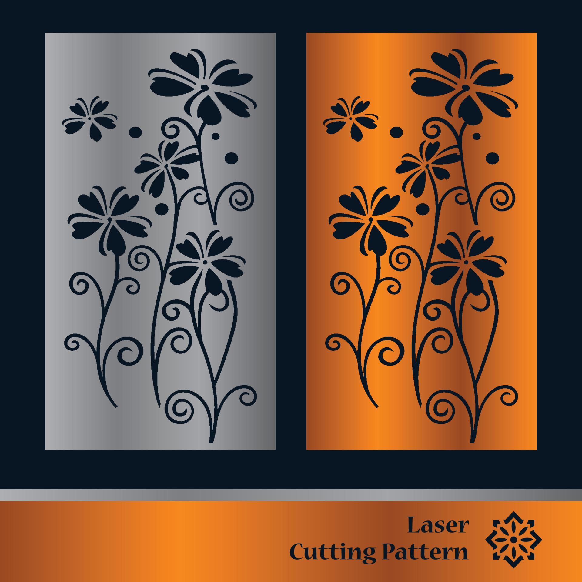 Decorative Panels For Laser Cutting Cutout Silhouette With Abstract Geometric Pattern Squares