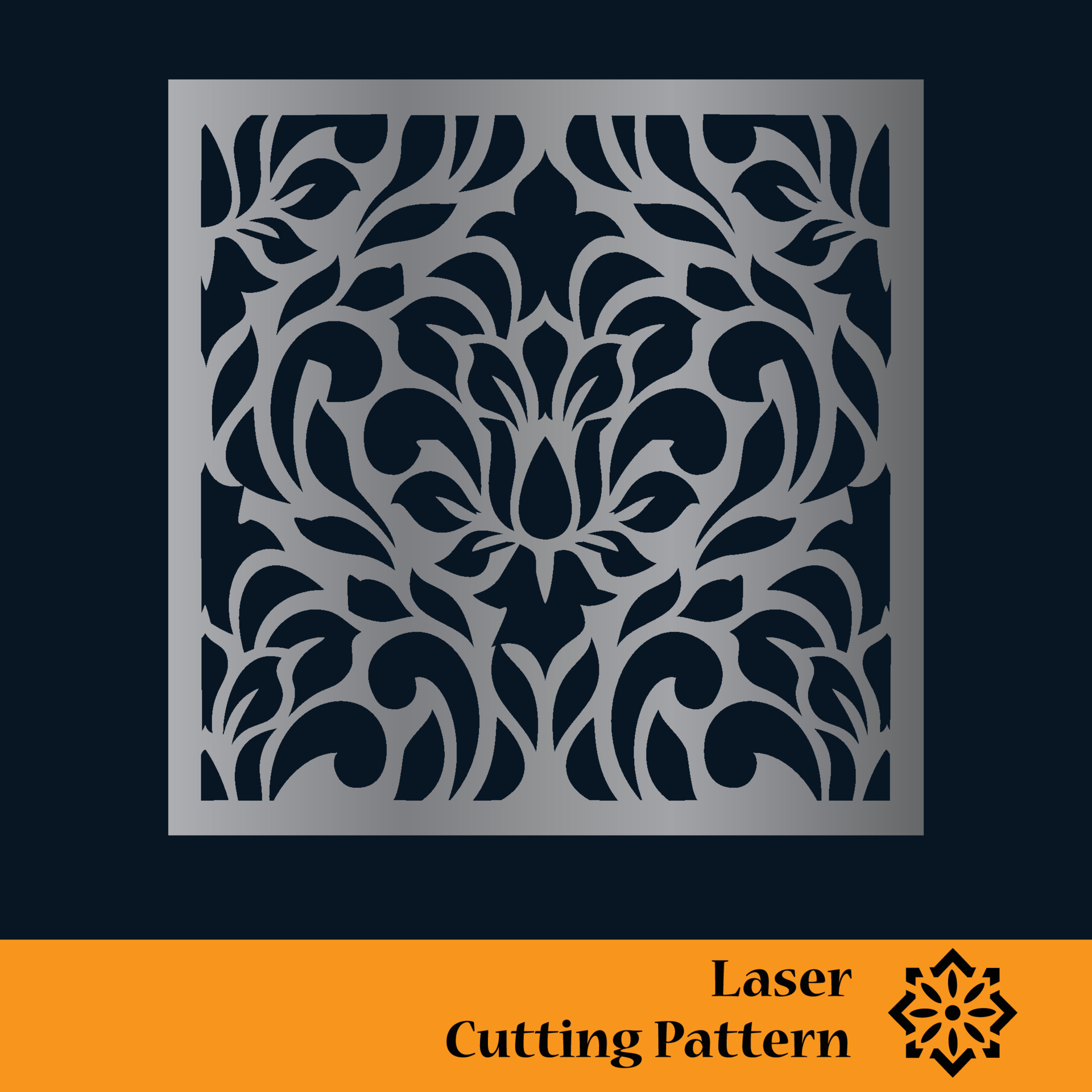 Decorative Panels For Laser Cutting Cutout Silhouette With Abstract Geometric Pattern Squares
