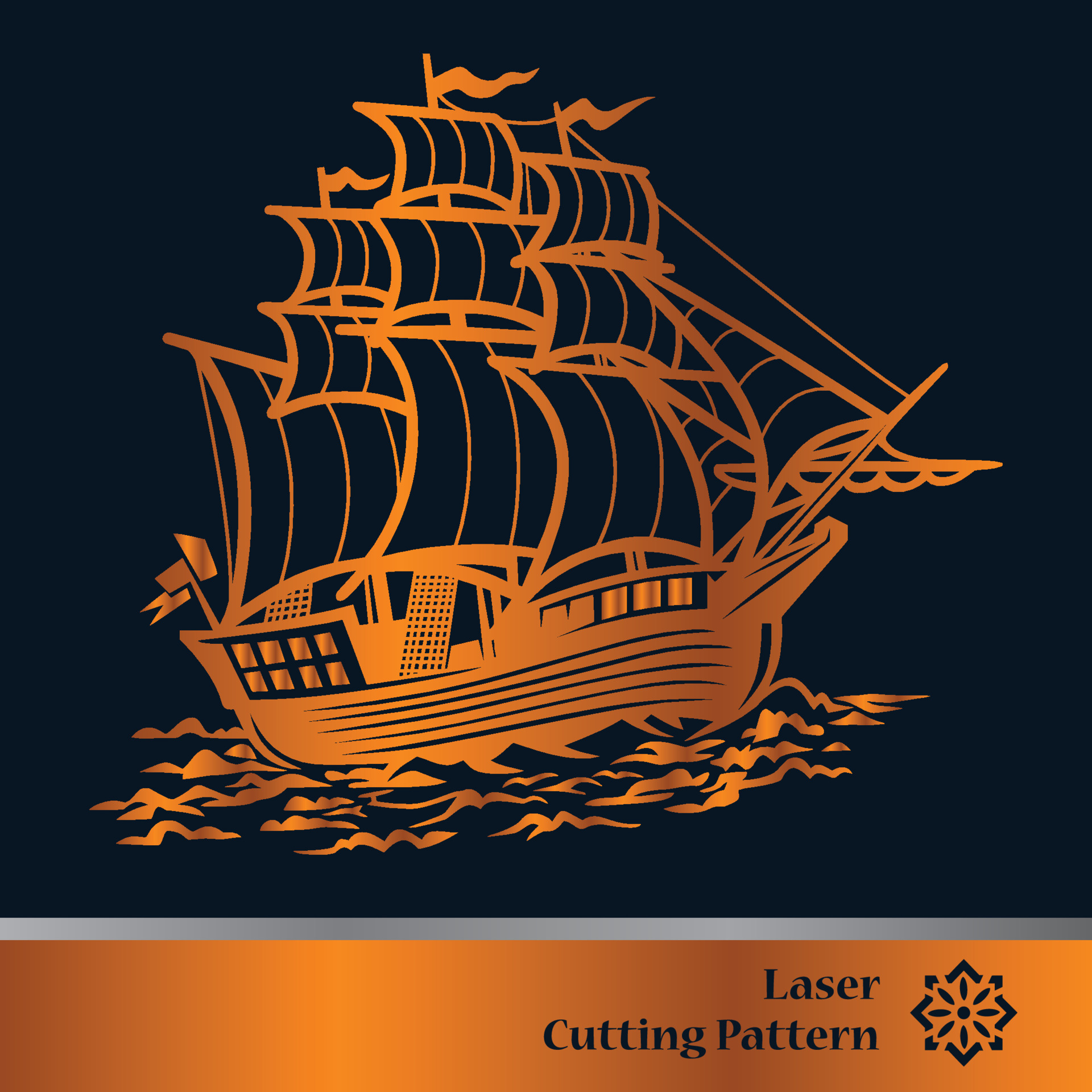 Decorative Panels For Laser Cutting Cutout Silhouette With Abstract Geometric Pattern Squares