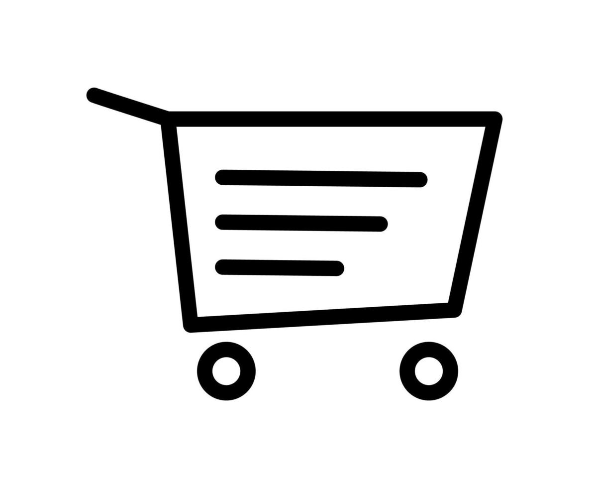 Shopping Cart Simple Line Logo Icon Vector Object For Retail Design Shopping Cart Pictogram In