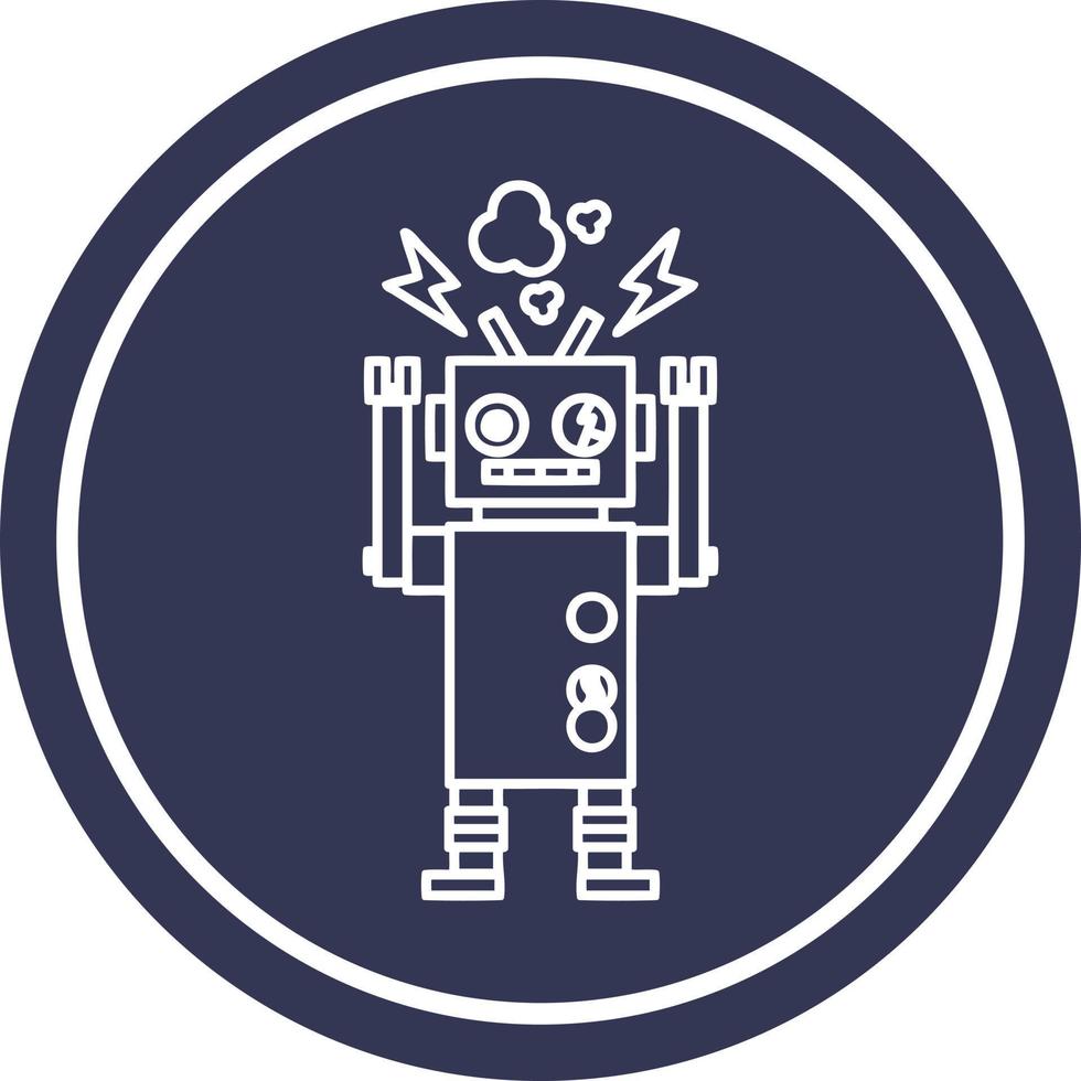 Malfunctioning Robot Circular Icon 11766565 Vector Art At Vecteezy