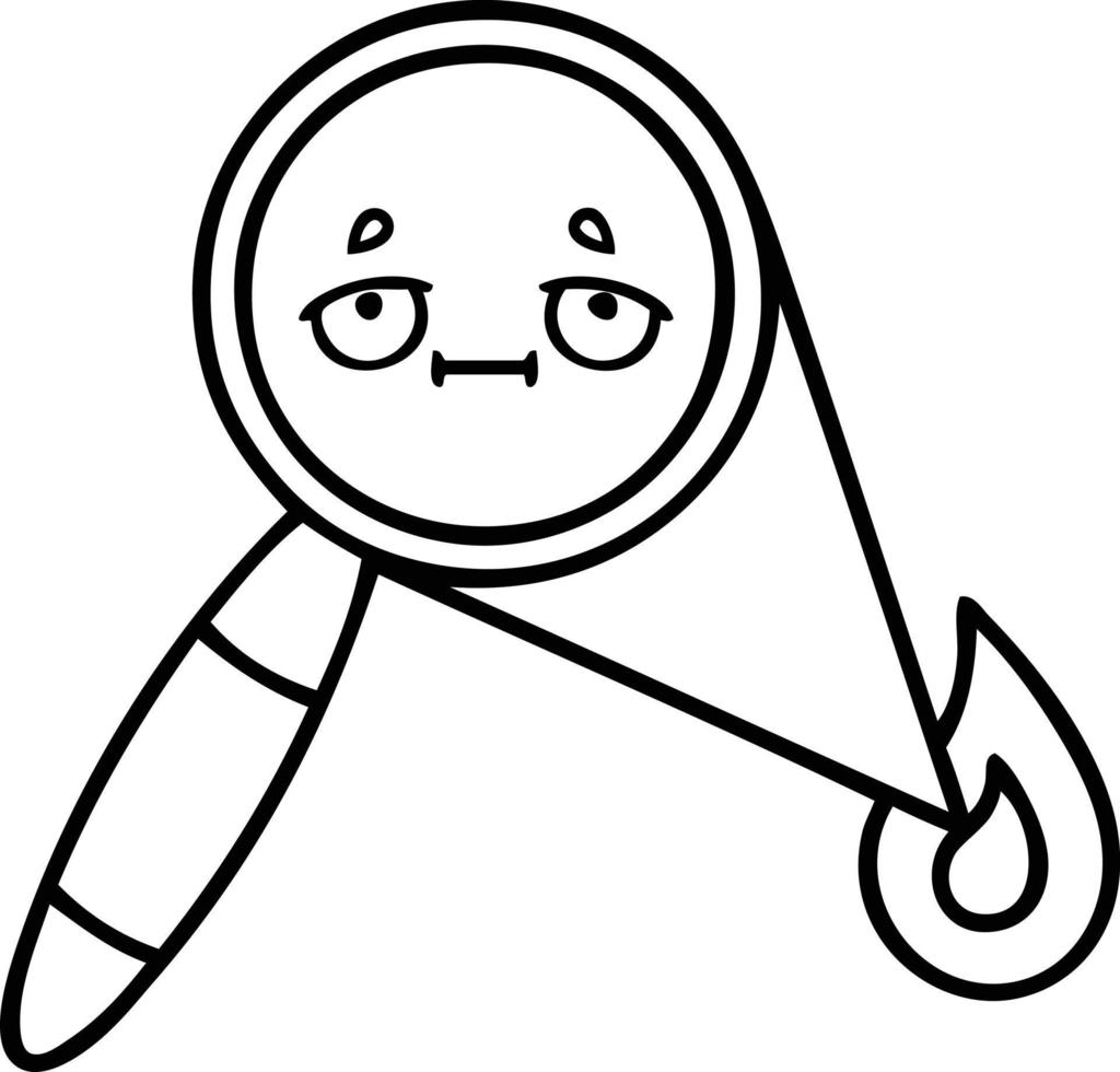 Line Drawing Cartoon Magnifying Glass 11768142 Vector Art At Vecteezy