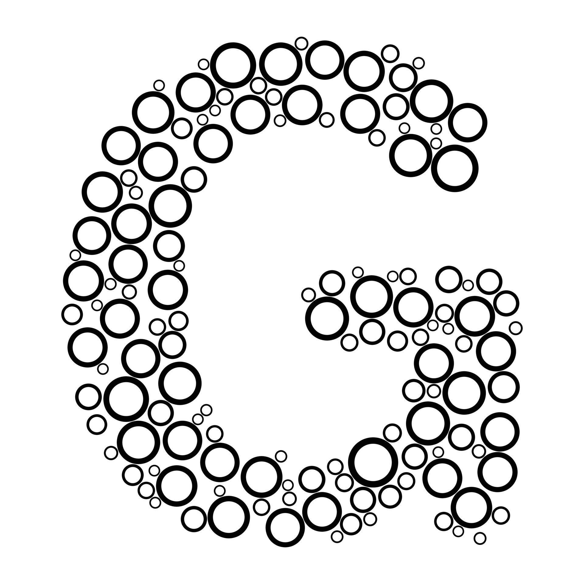 Alphabet letter g with dot style for coloring book 11769124 Vector Art ...
