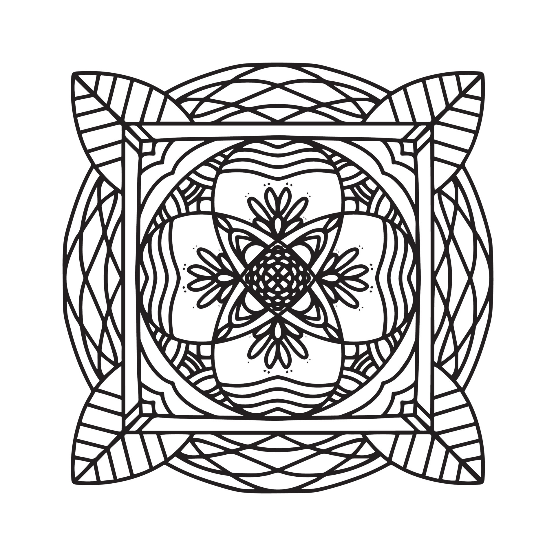Circular mandala black and white pattern, decorated with Bohemian cool ... Circular mandala black and white pattern, decorated with Bohemian cool ...