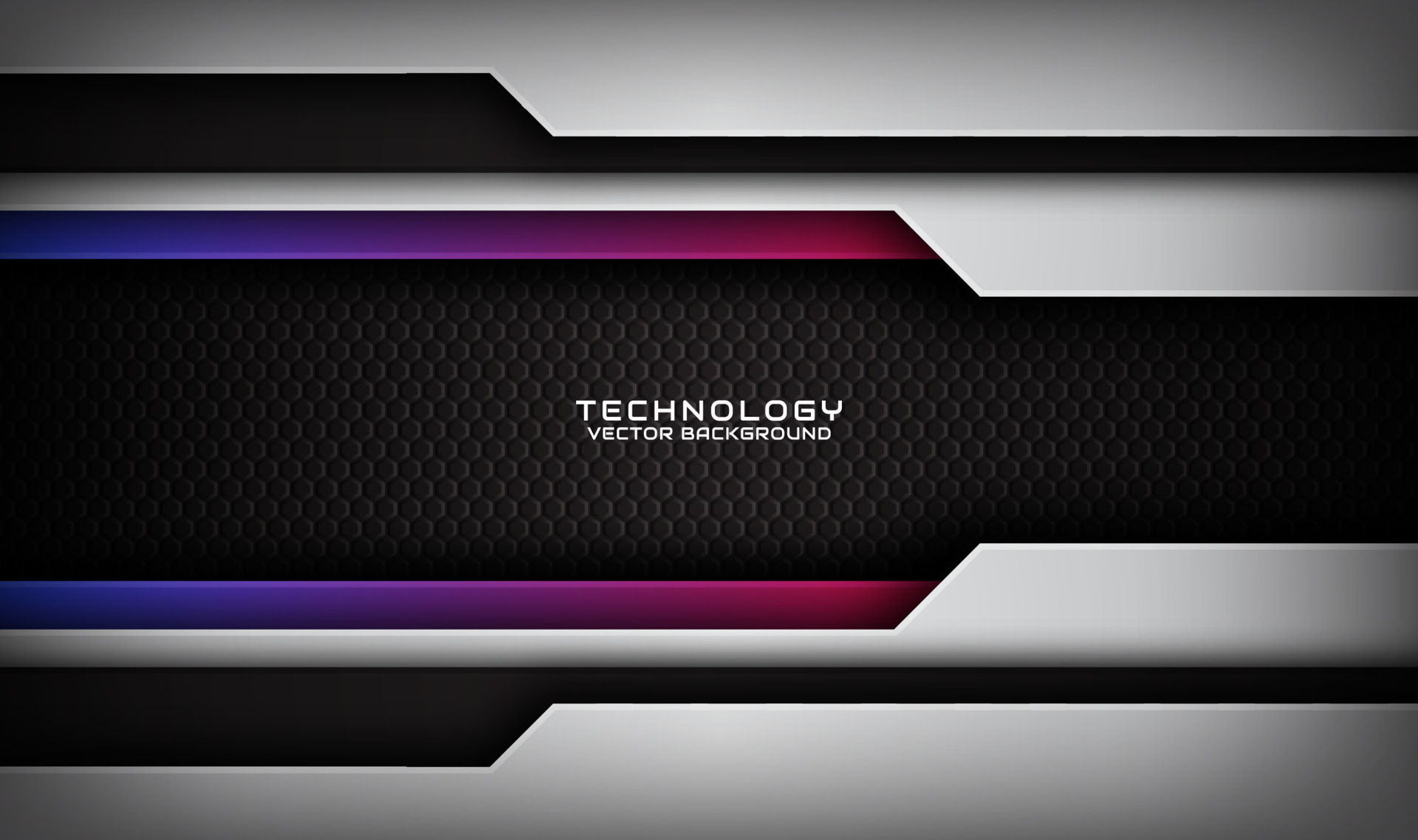 3d Black Silver Techno Abstract Background Overlap Layer On Dark Space