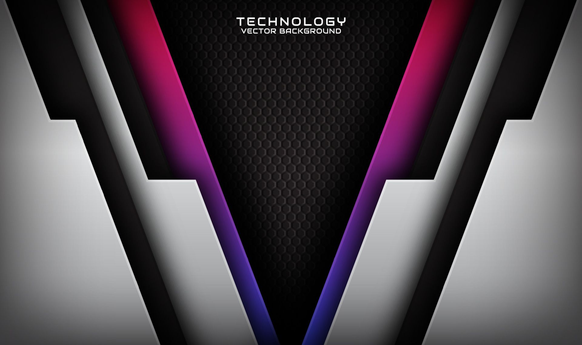 3d Black Silver Techno Abstract Background Overlap Layer On Dark Space