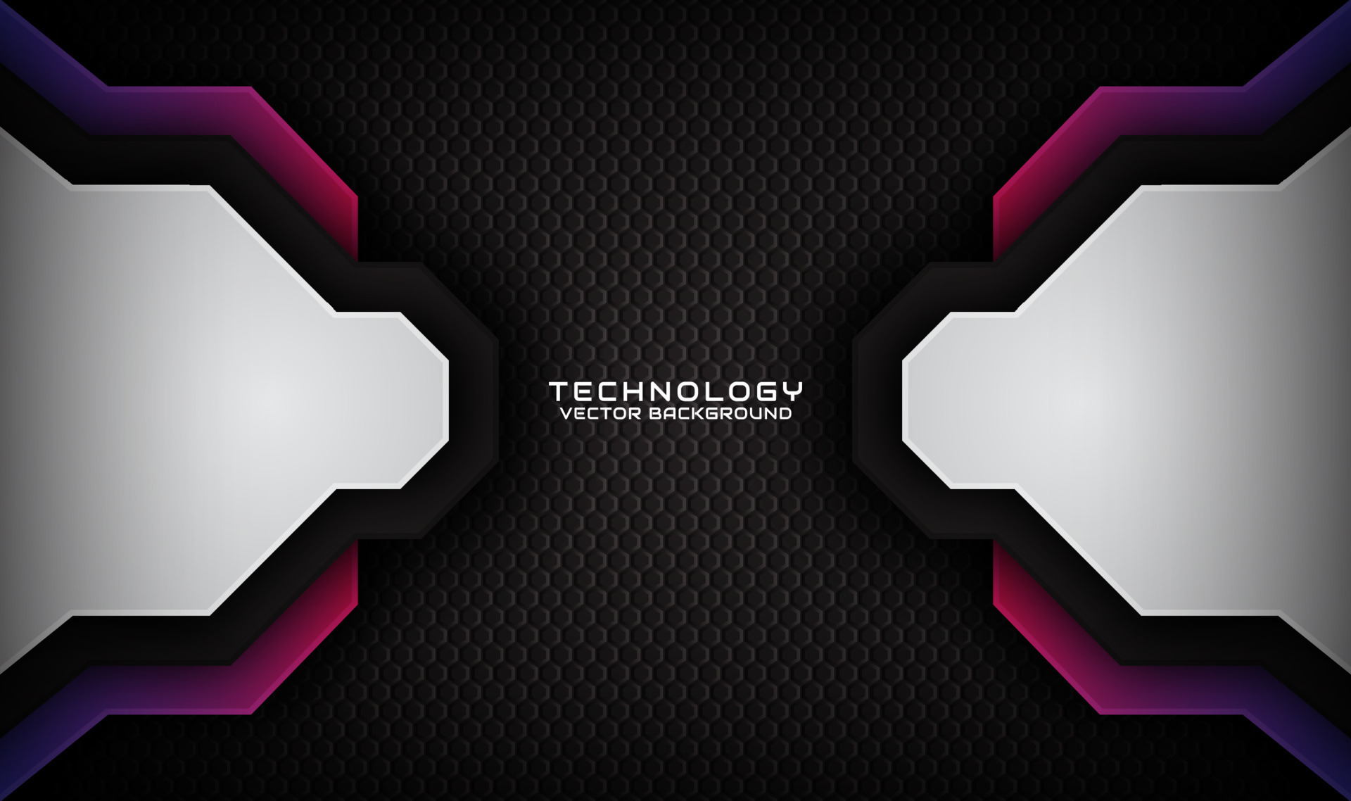 3d Black Silver Techno Abstract Background Overlap Layer On Dark Space